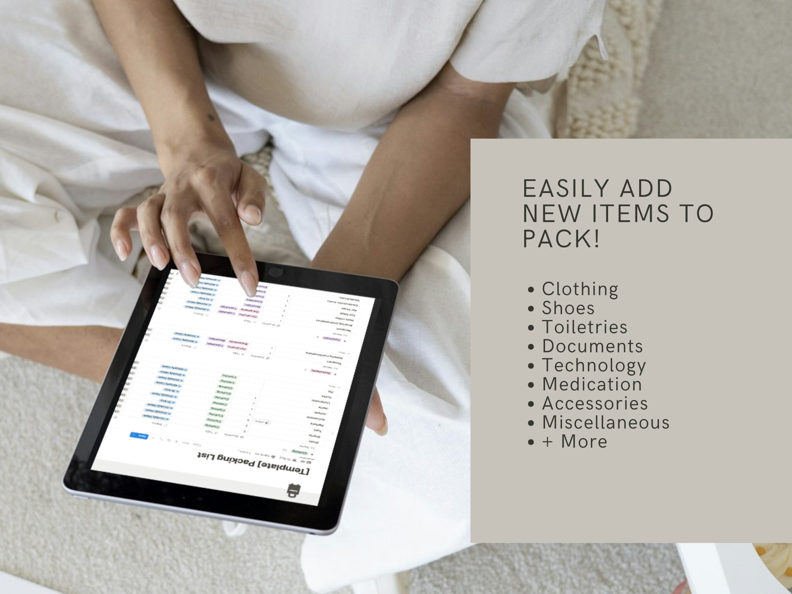 Minimalist Notion Packing List Template | Clean Design | Editable ...
