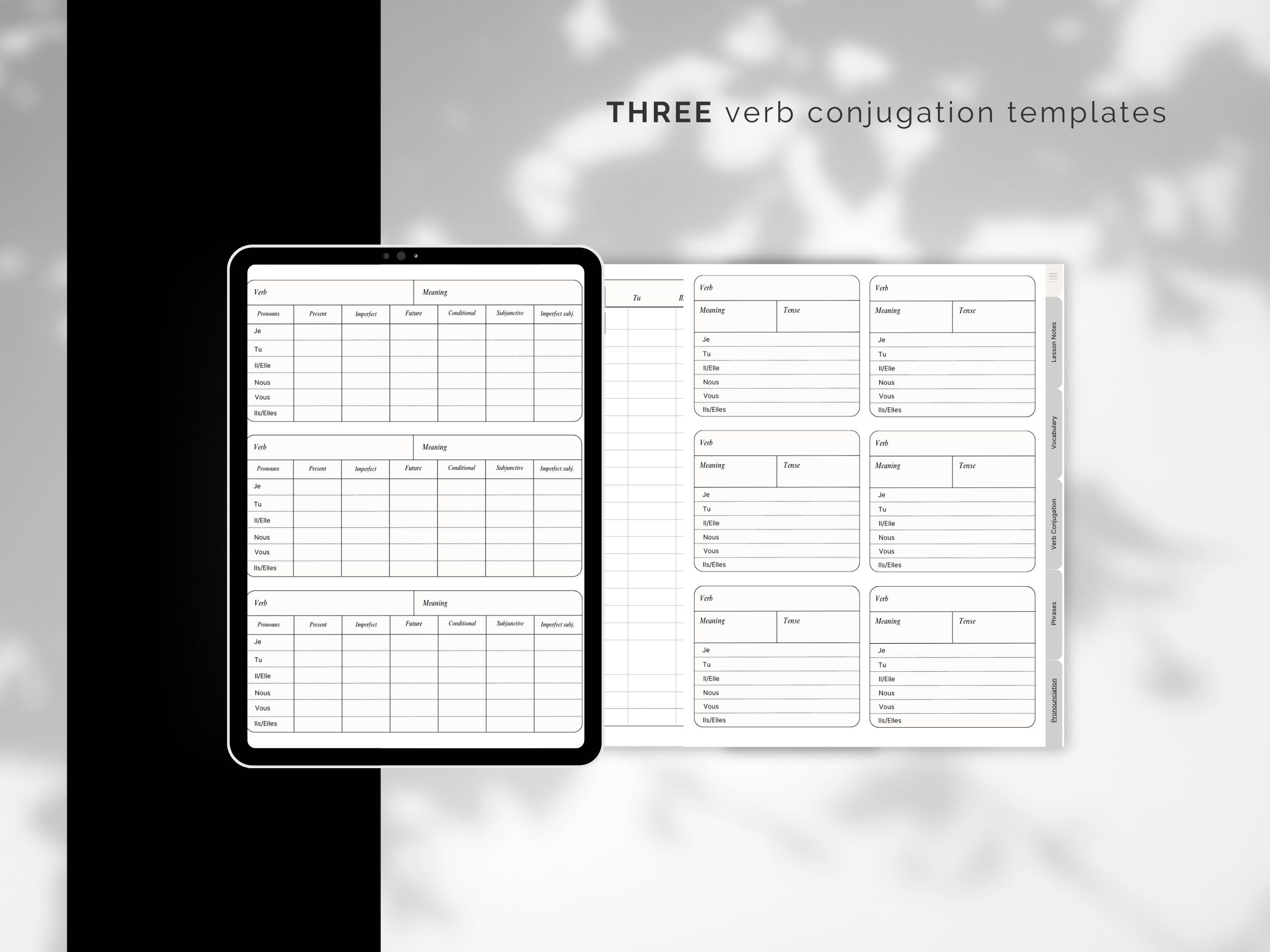 French Verb Conjugation Practice Sheets, Language Learning, Goodnotes ...
