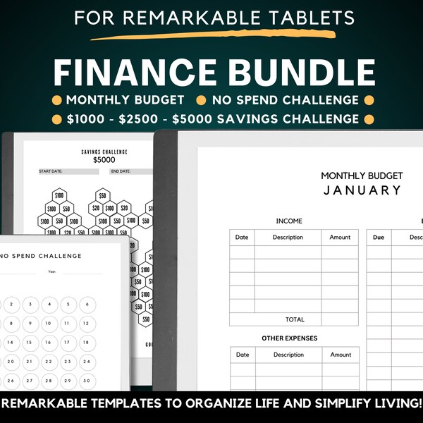 Remarkable 2 Templates Budget - Etsy