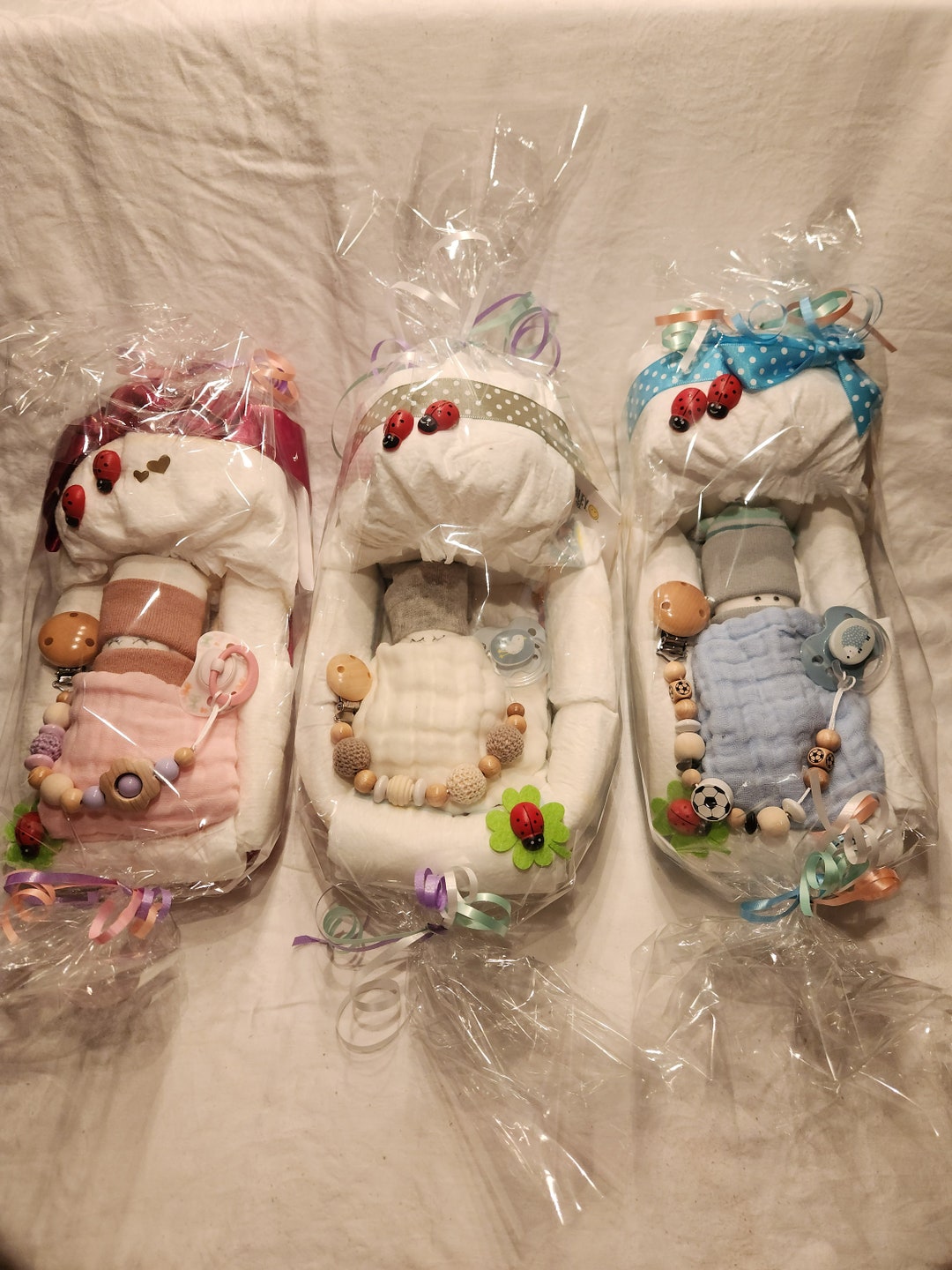 Birth Gift, Diaper Cake, Baptism, Pacifier Chain, Baby, Diaper Gift ...