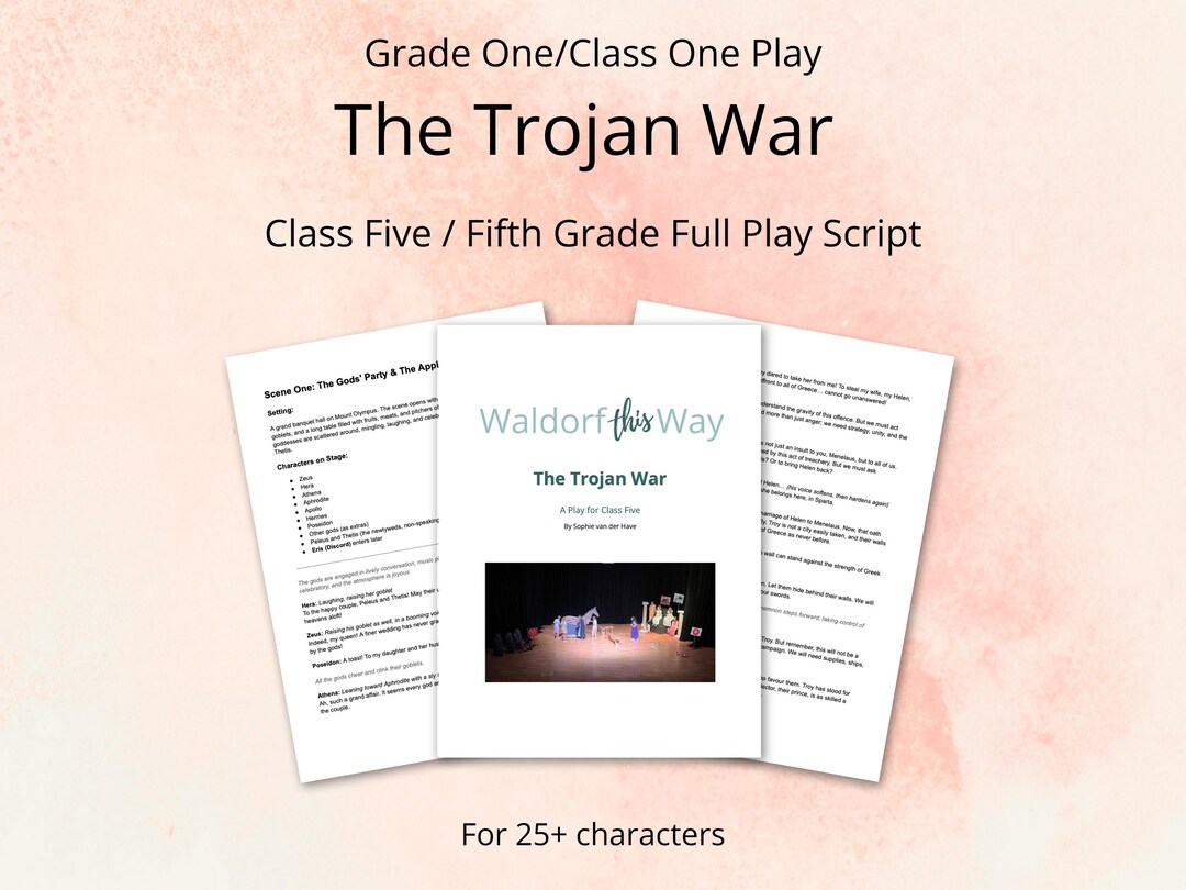 Class 5 Fifth Grade Play the Trojan War Ancient Greece Drama Script ...