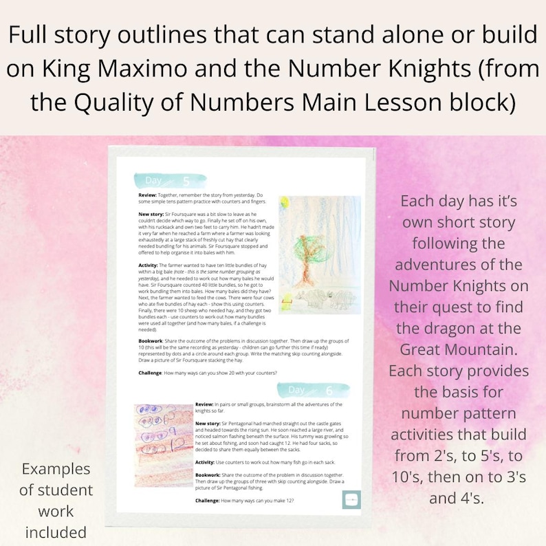 Number Patterns First Grade Math Main Lesson Block Curriculum Planning ...