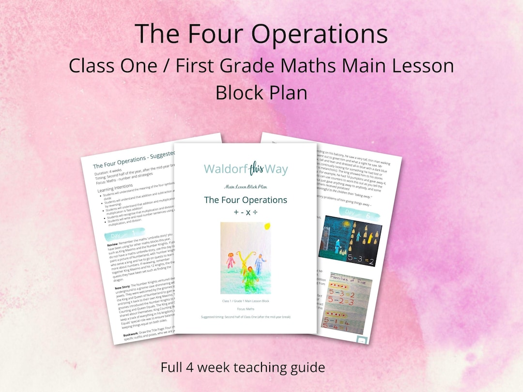 The Four Operations First Grade Math Main Lesson Block Curriculum ...