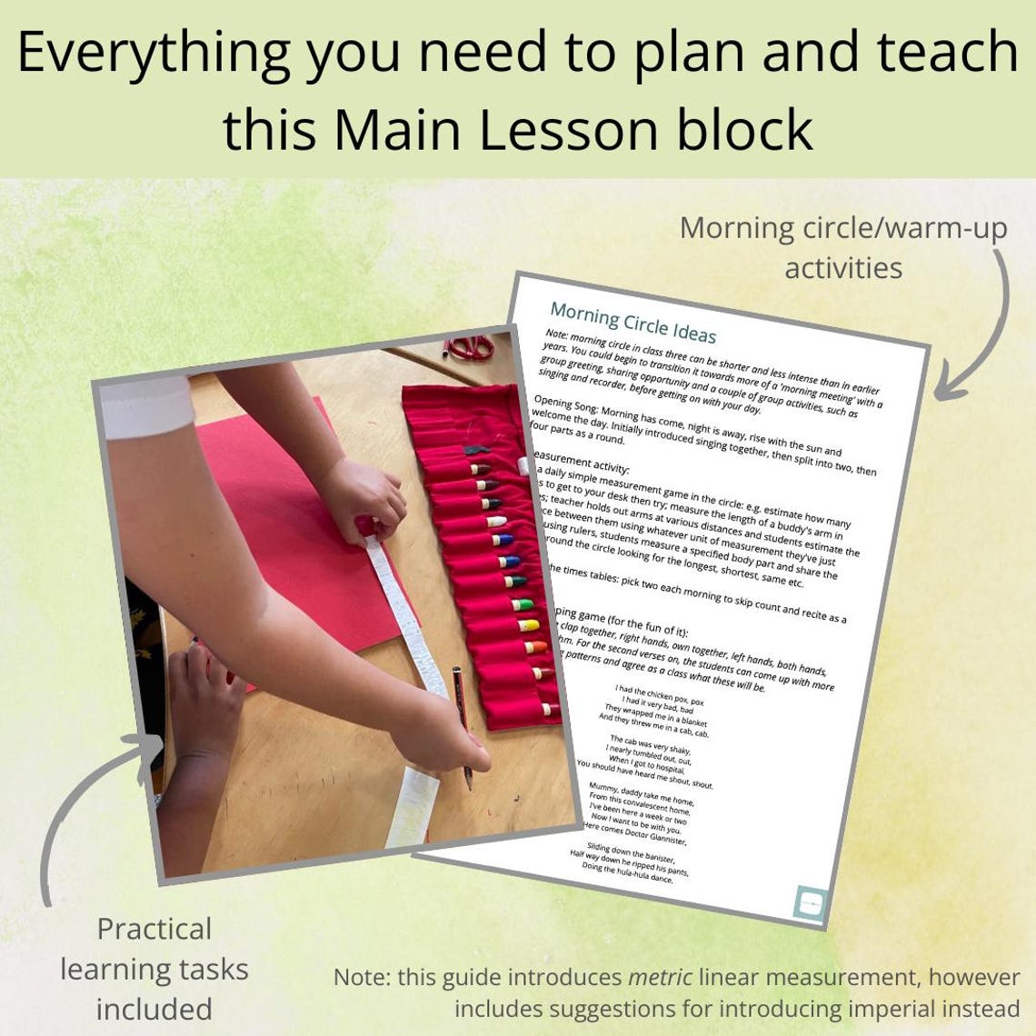 Linear Measurement Class Three Third Grade Math Main Lesson Block ...