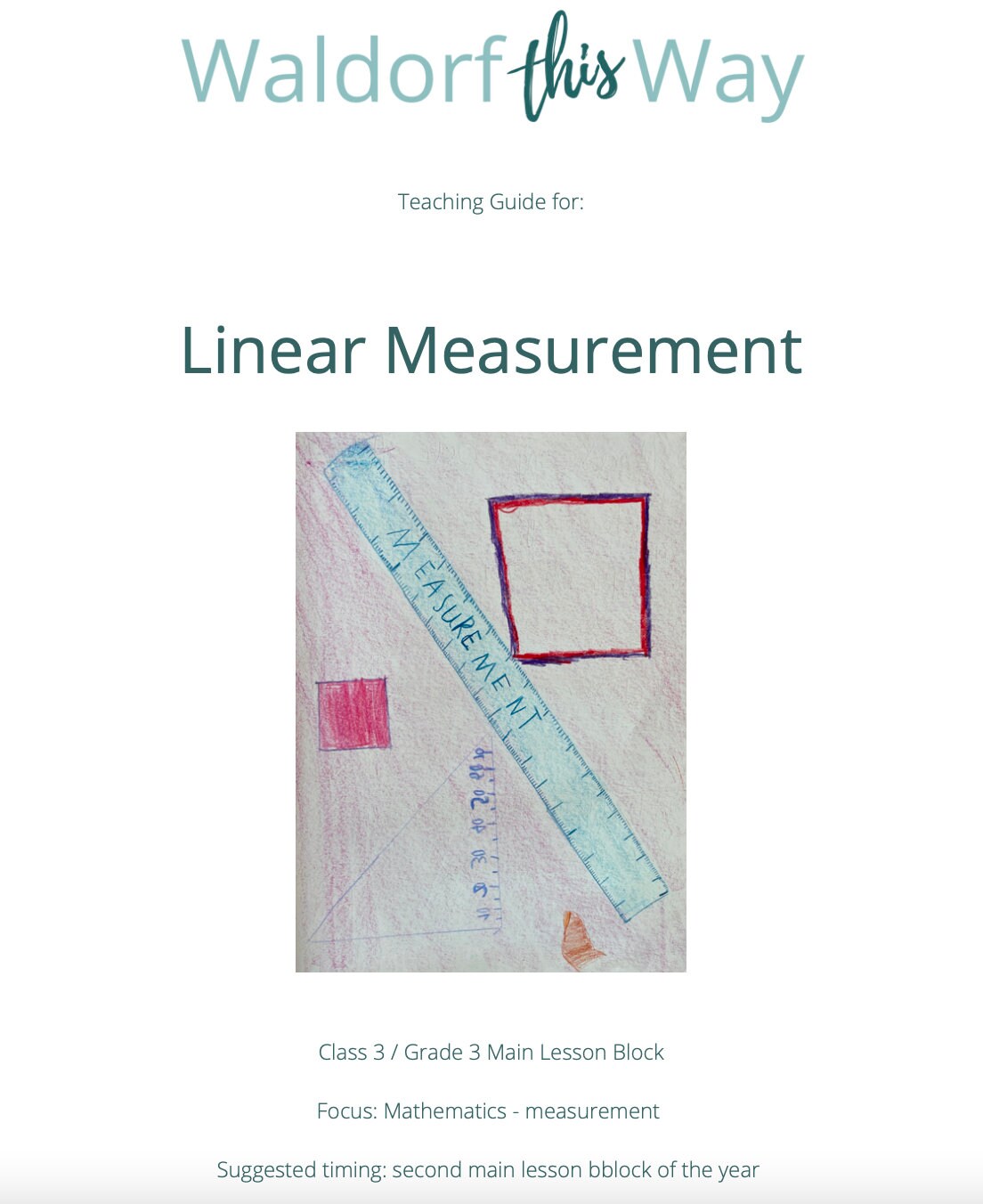 Linear Measurement Main Lesson Block Class 3 - Etsy