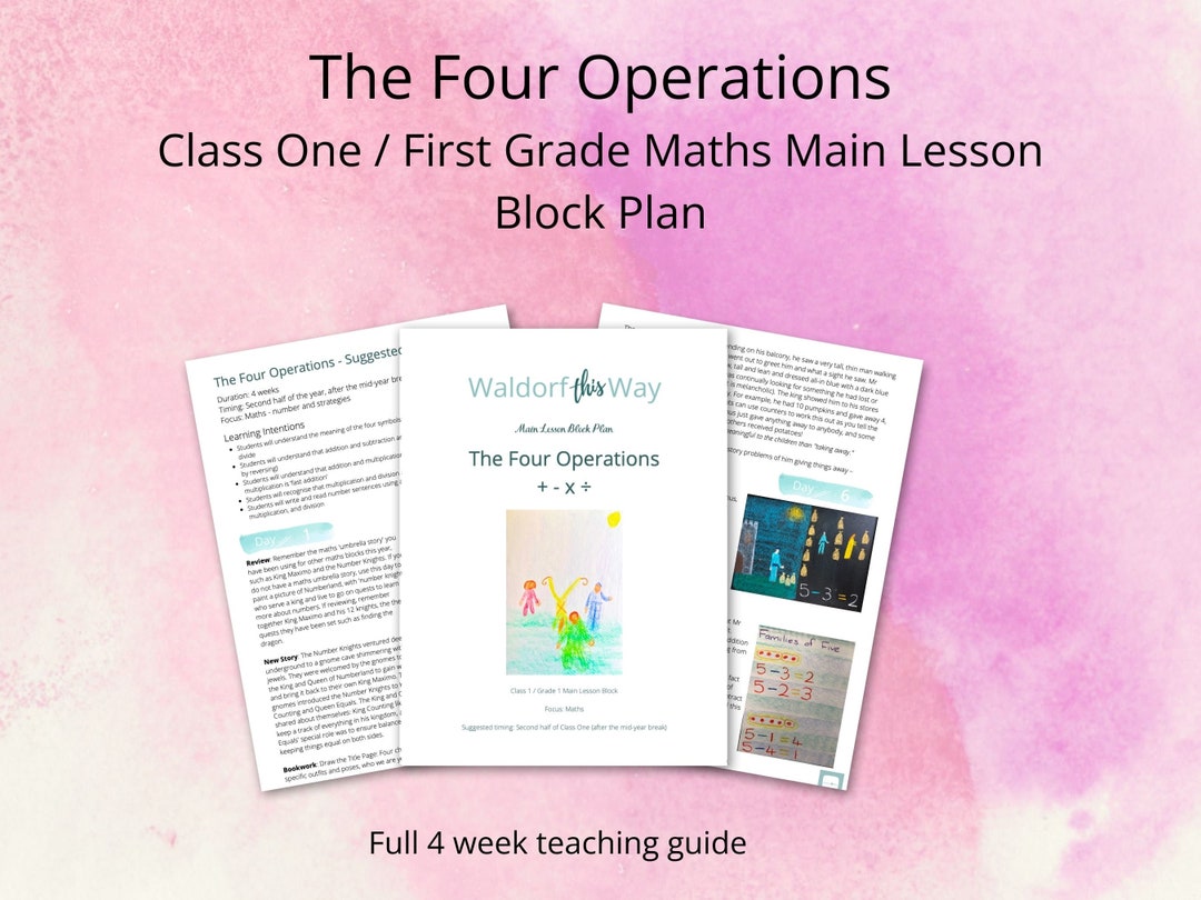The Four Operations First Grade Math Main Lesson Block Curriculum ...