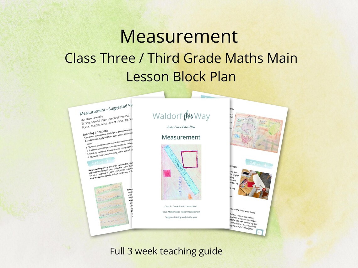 Linear Measurement Class Three Third Grade Math Main Lesson Block ...