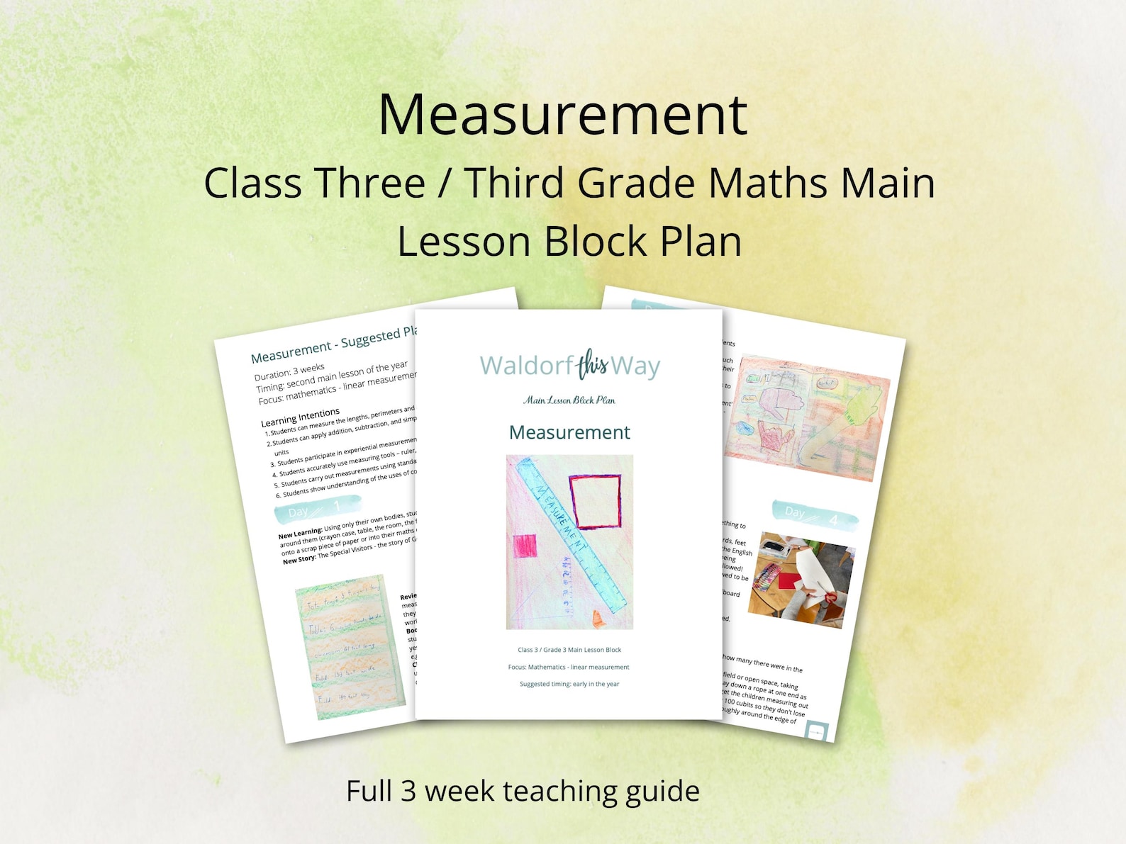Linear Measurement Class Three Third Grade Math Main Lesson Block ...