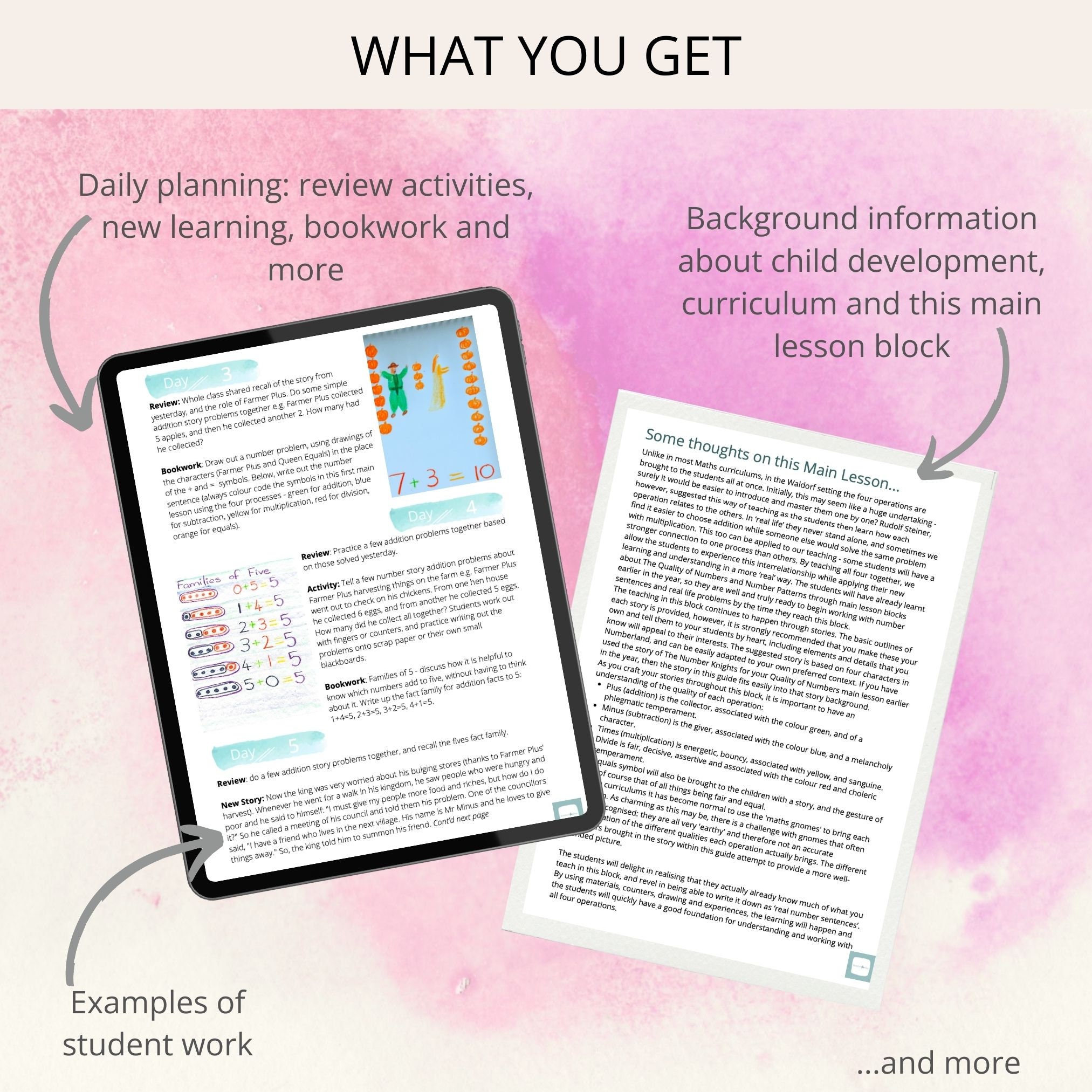 The Four Operations First Grade Math Main Lesson Block Curriculum ...