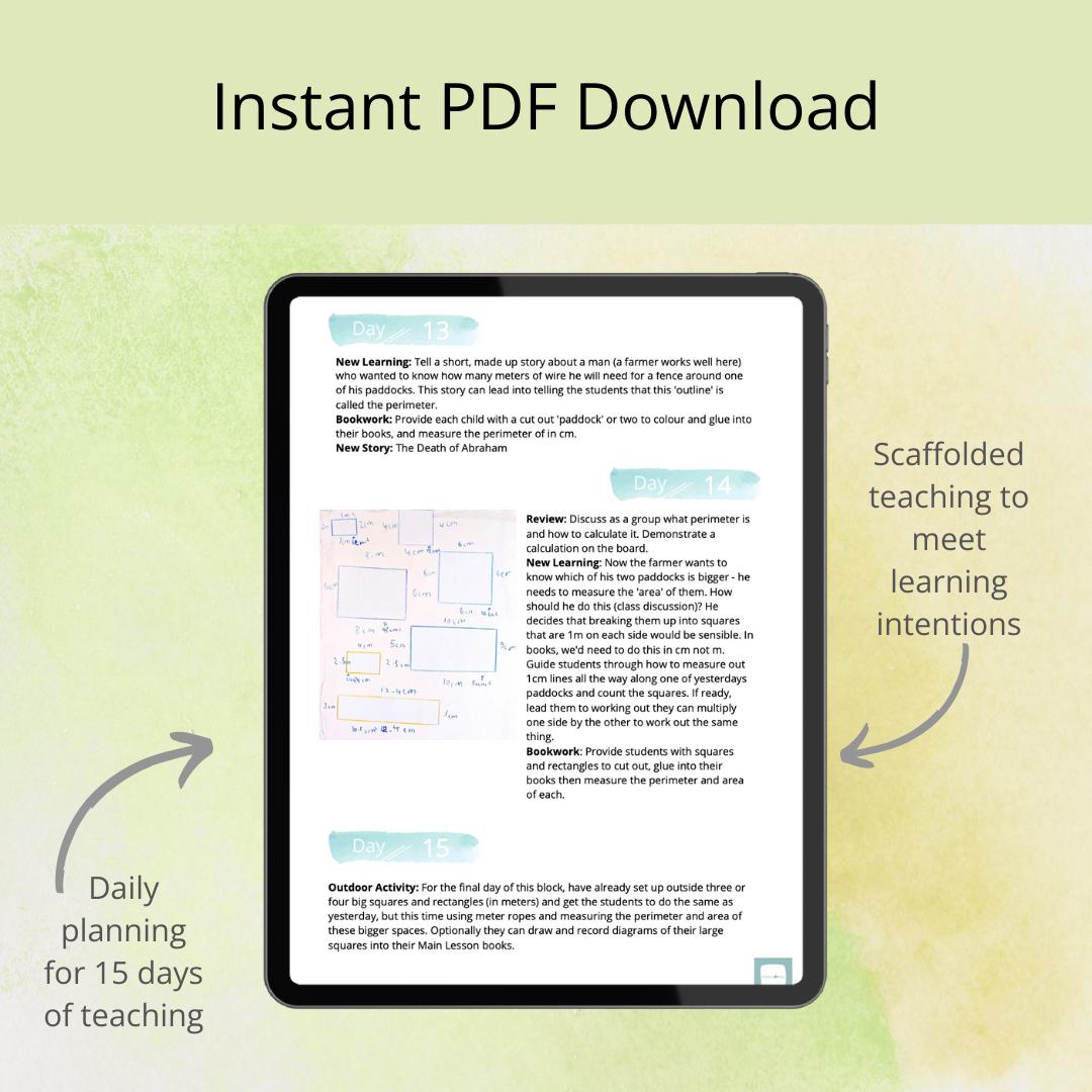 Linear Measurement Class Three Third Grade Math Main Lesson Block ...