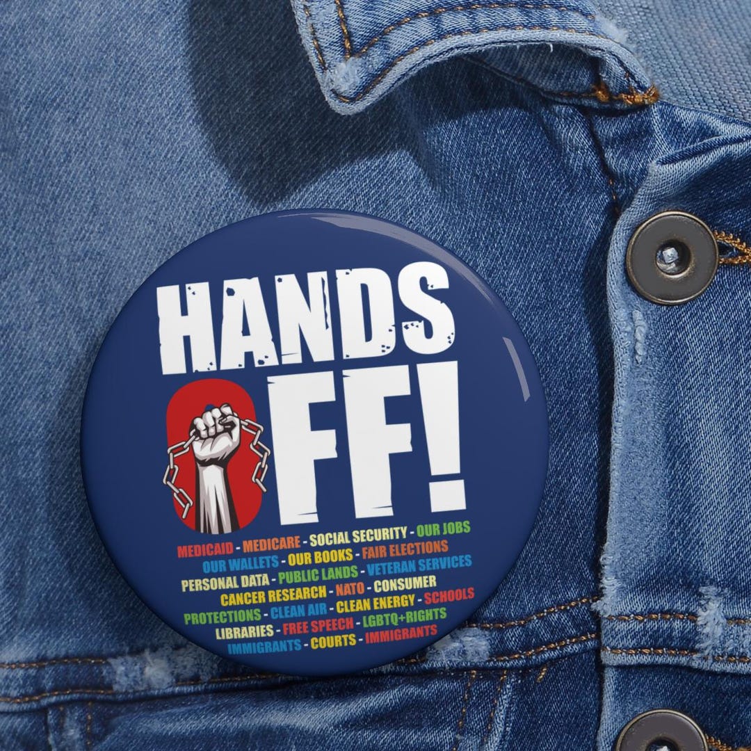 Hands off Protest Pin Buttons in 3 Sizes, Feminist Pin for Women’s ...