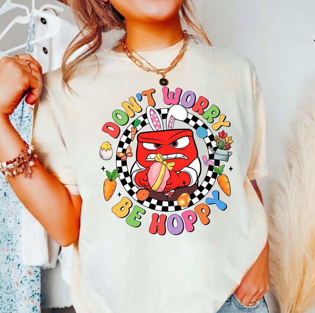 Don't Worry Be Hoppy Anger Inside Out Easter Shirt, Cartoon Easter ...