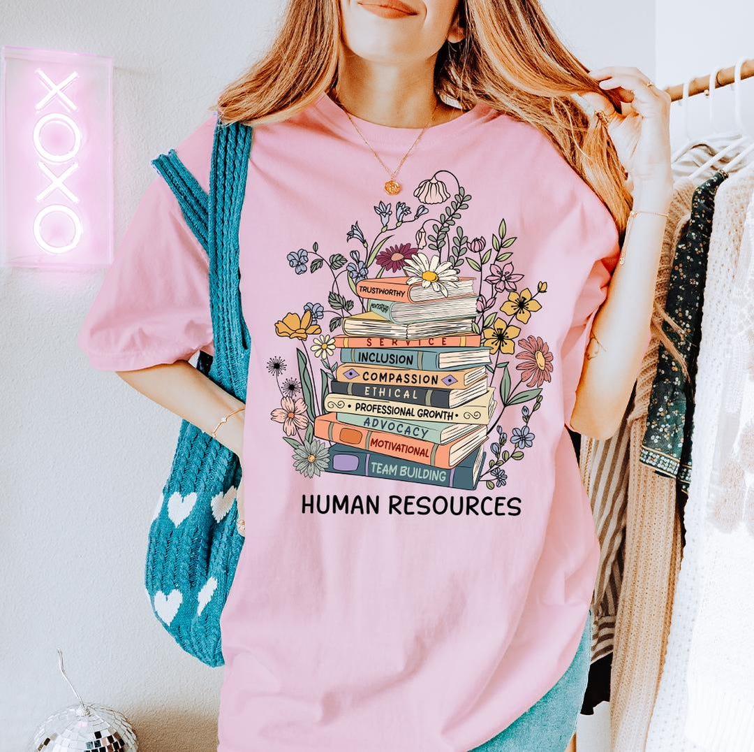 Floral Human Resourses Book Lover Shirt, HR Shirt, Human Resources T ...