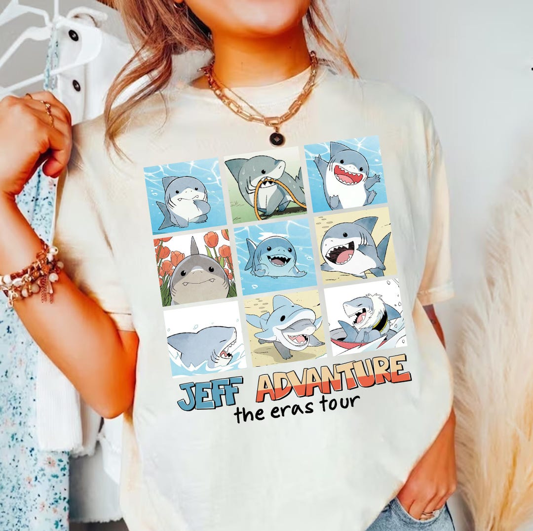 Jef.f Adventure the Land Shark and Friends Shirt, Shark Superhero Shirt ...