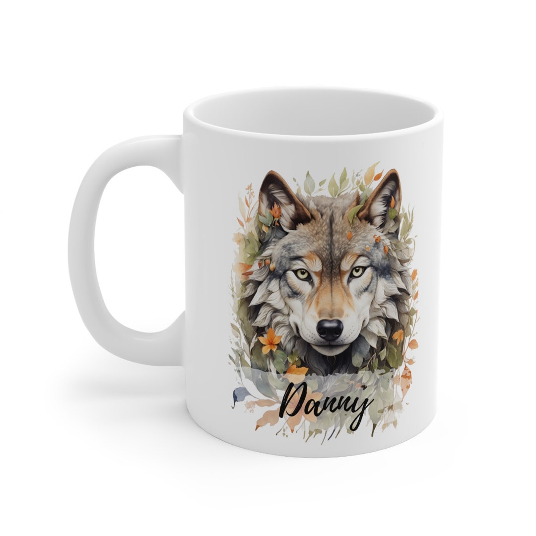 Ceramic Wolf Mug - Personalized and Functional Coffee Cup - Unique Gift ...