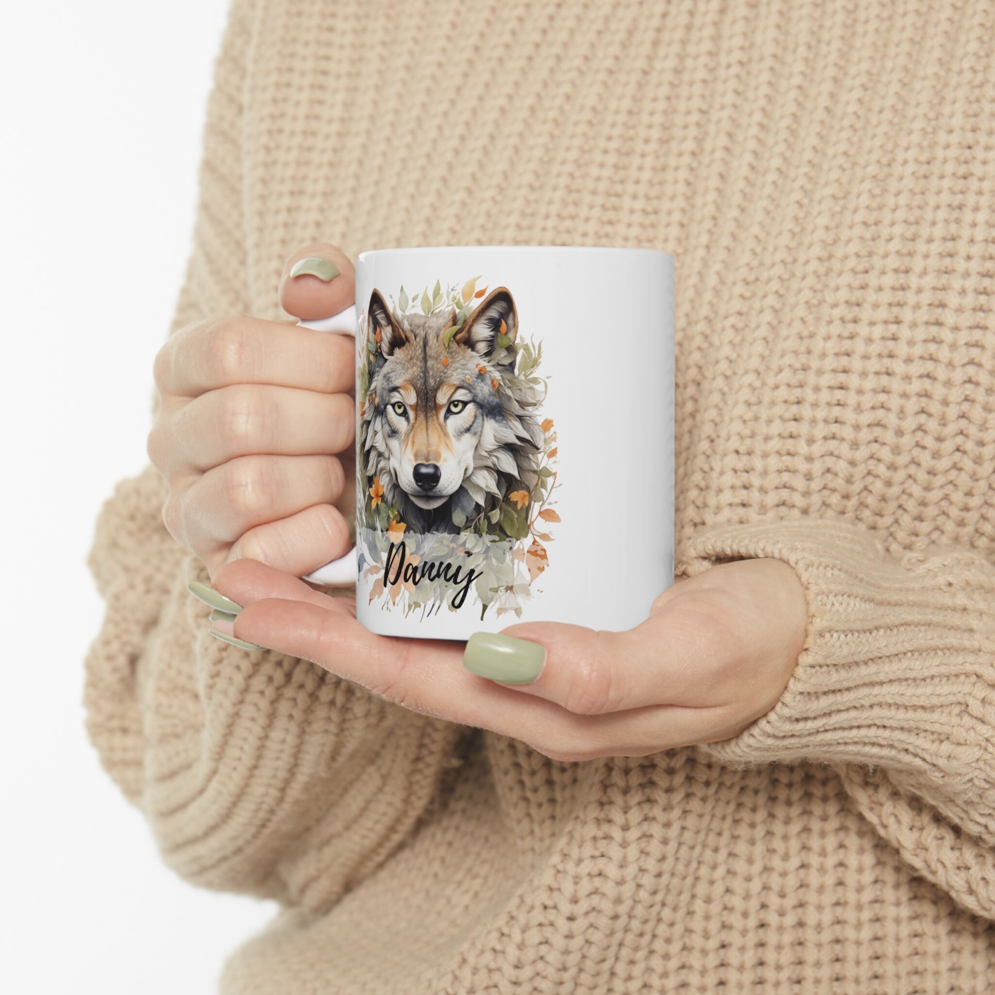 Ceramic Wolf Mug Personalized and Functional Coffee Cup Unique Gift for ...