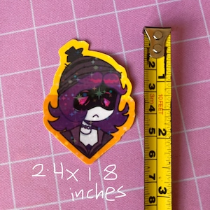 Yellow and Purple Robots | Waterproof Sticker | Holographic Sticker - Etsy