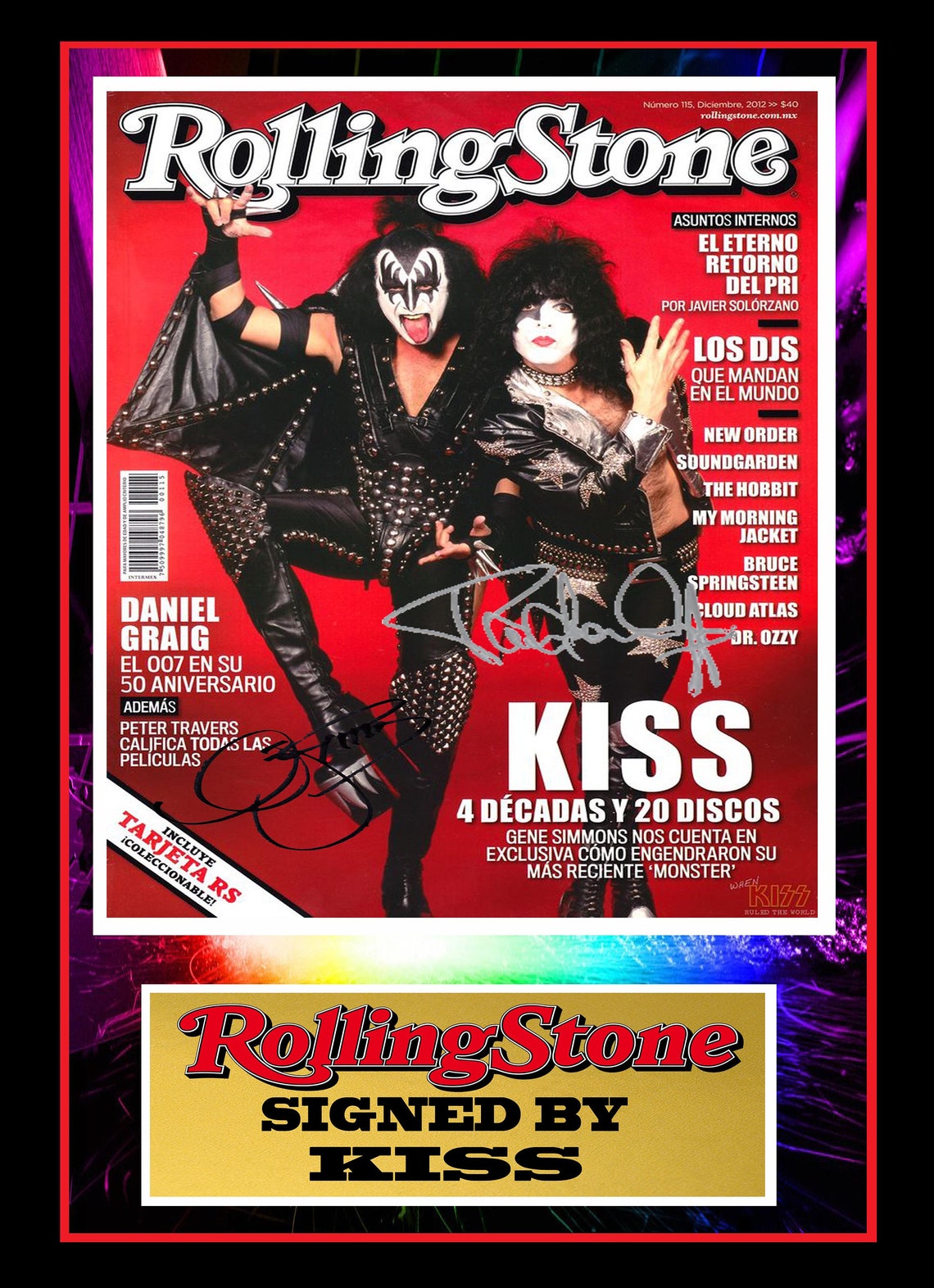 Kiss Signed Mount Framed - Etsy