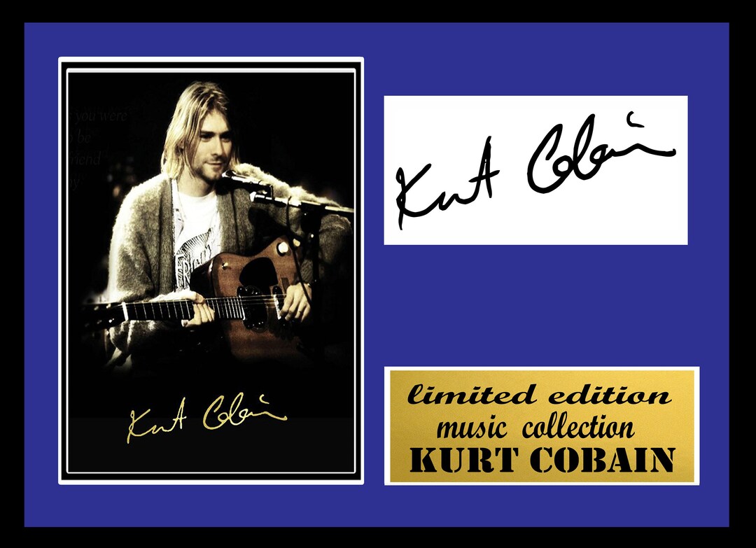 Kurt Cobain Signed Mount Framed - Etsy