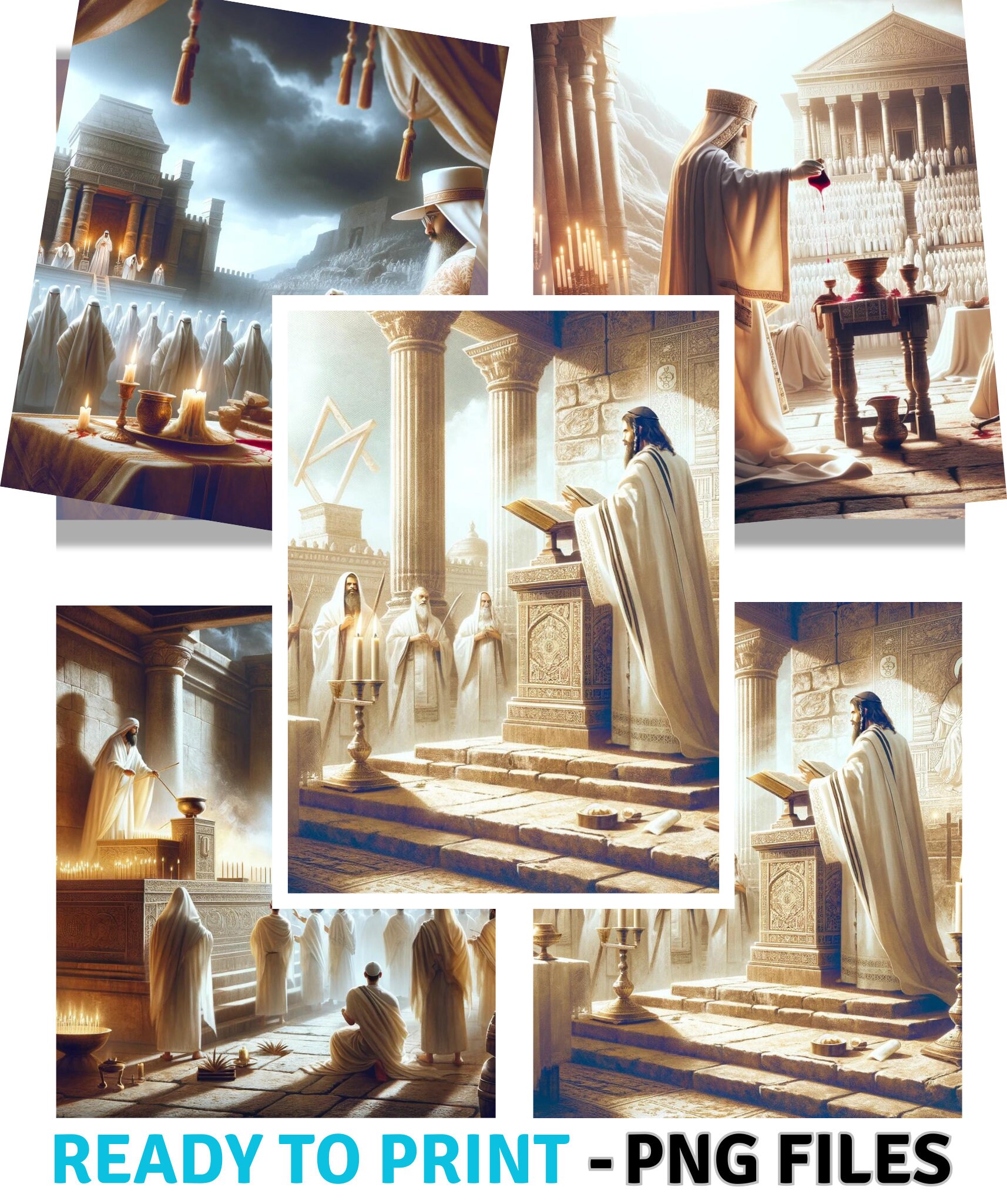 Yom Kippur High Priest Ritual & Cross Symbolism Art Print Sacred ...