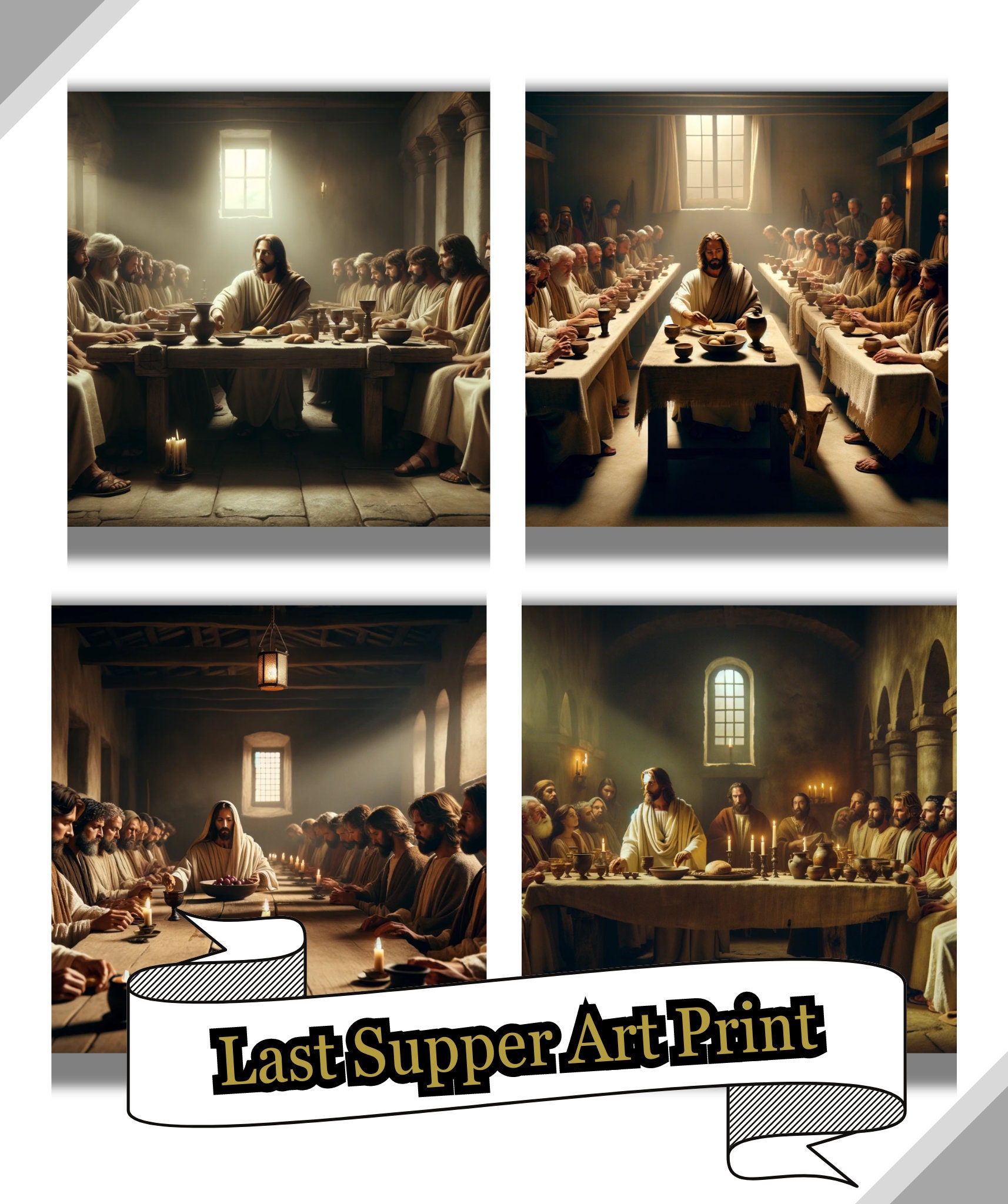 Last Supper Art Print Easter Wall Decor, Biblical Scene, Jesus and ...
