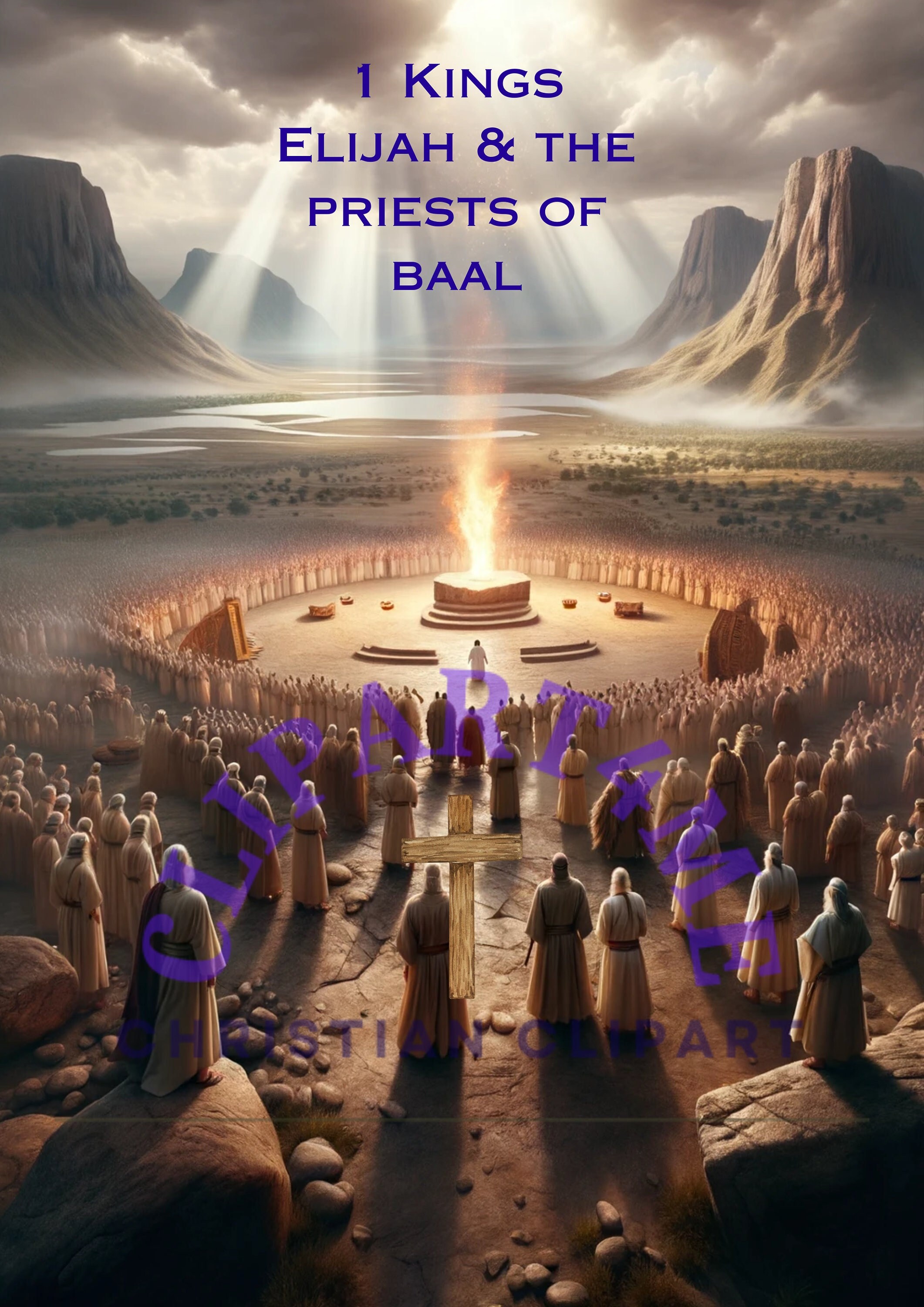 Biblical Showdown: Elijah Vs Priests of Baal High Resolution Digital ...
