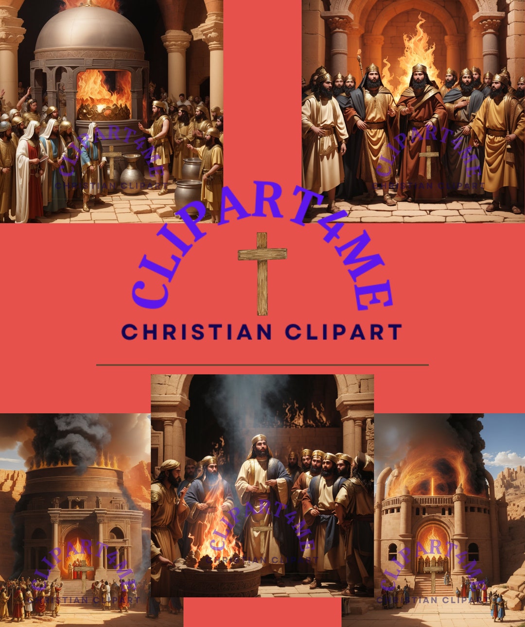 The Fiery Furnace Stock Graphics: Digital Religious Art, Bible ...