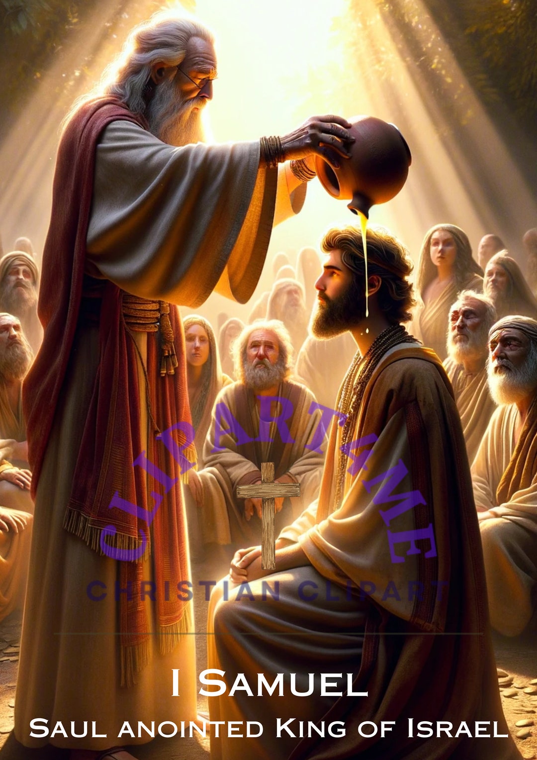 Biblical Art Print - King Saul Anointed by Samuel - High Resolution ...