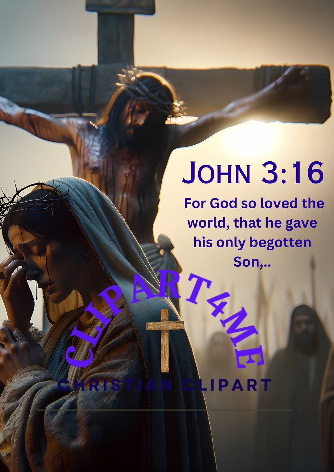 Emotional Christian Art - Woman Weeping at Jesus' Cross, Post ...