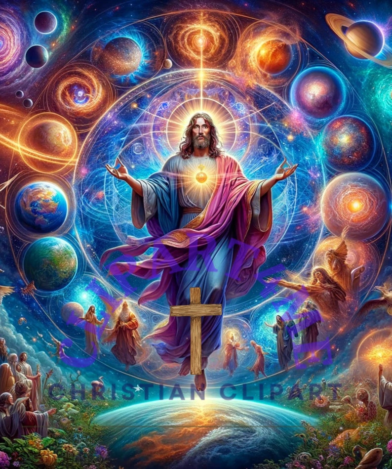 Colossians 1:17 Universe Creation Art - Celestial Christ & Cosmos ...