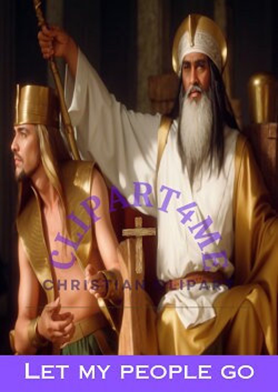 Moses and Pharaoh Let My People Go Biblical Art Religious - Etsy