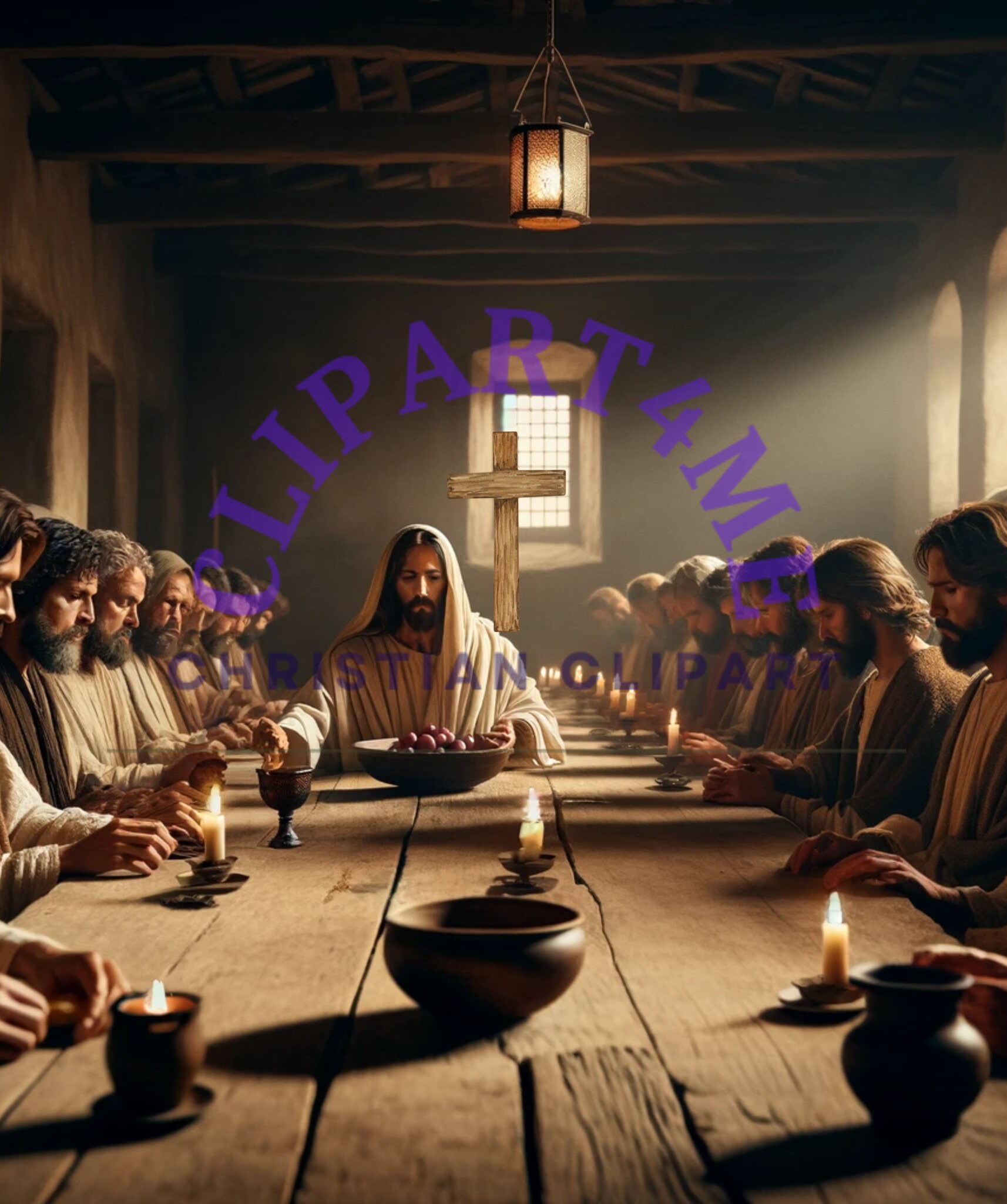 Last Supper Art Print Easter Wall Decor, Biblical Scene, Jesus and ...