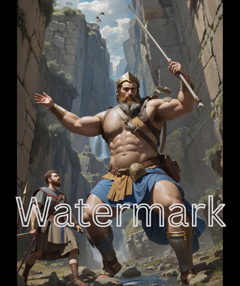 Epic David and Goliath Clipart: Inspiring Graphic Art - Etsy