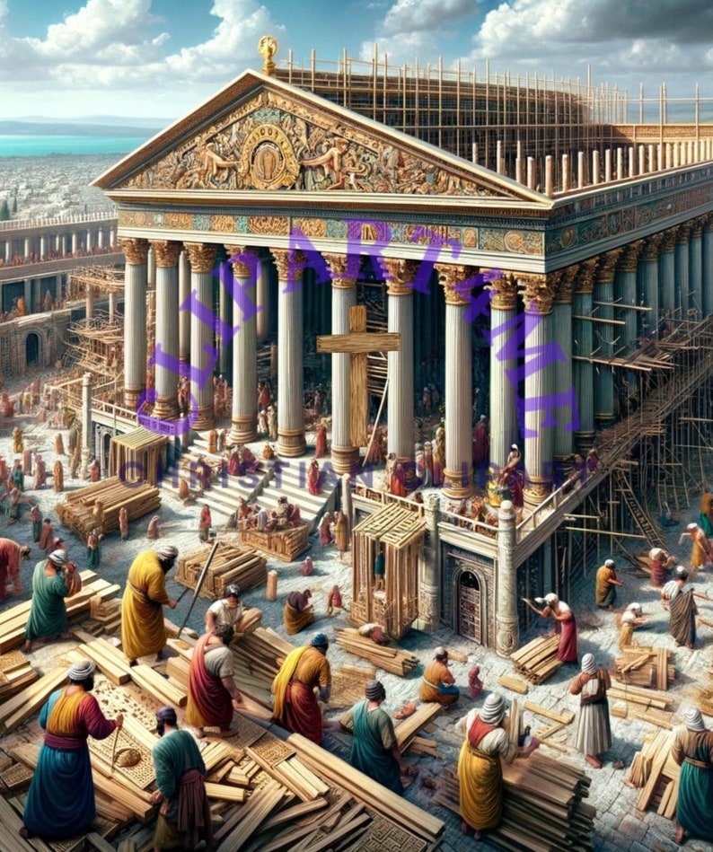 Solomon's Temple Art Print - Biblical Jerusalem Construction Scene - Etsy