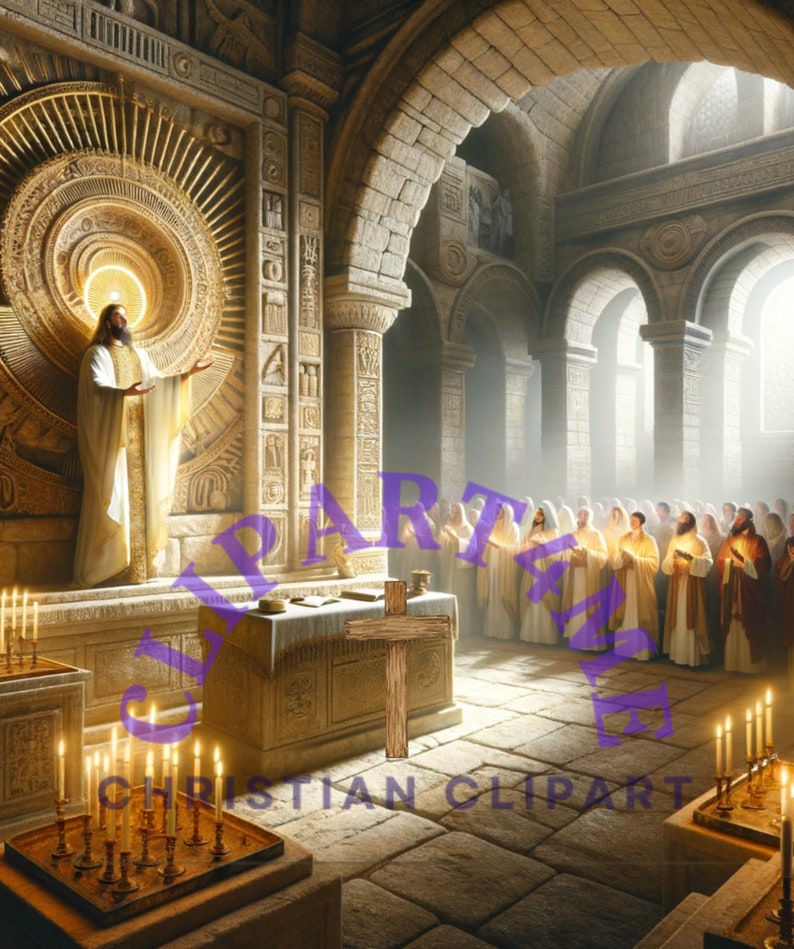 Hebrews 7:25 Ancient Sanctuary Art Spiritual High Priest Digital ...
