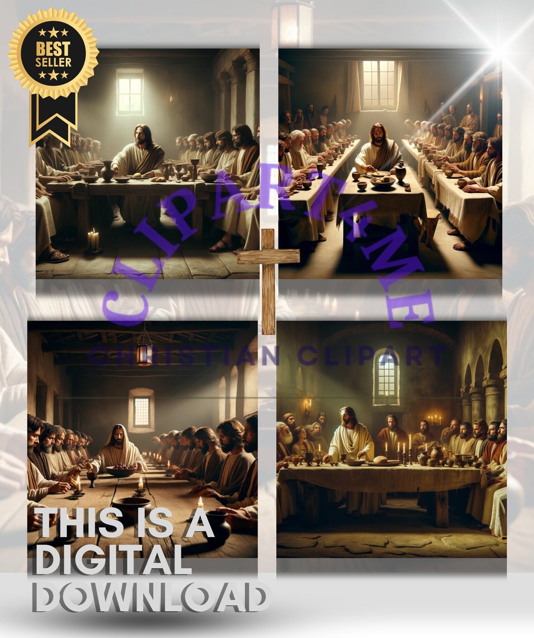 Last Supper Art Print Easter Wall Decor, Biblical Scene, Jesus and ...