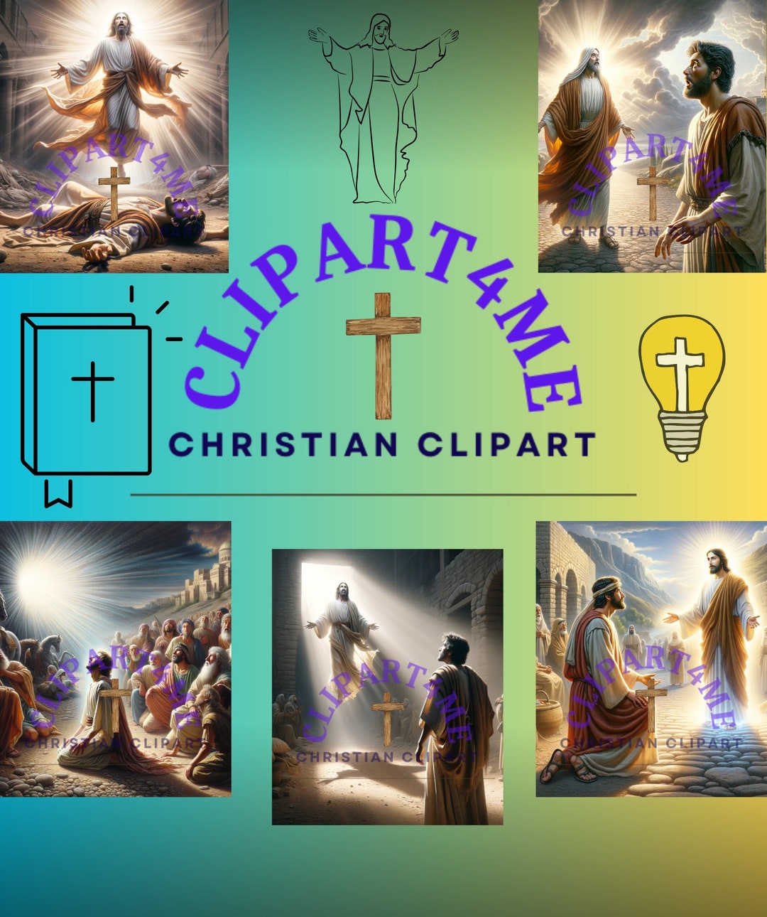 Biblical Conversion Road Damascus Scene Paul's Spiritual Awakening Art ...