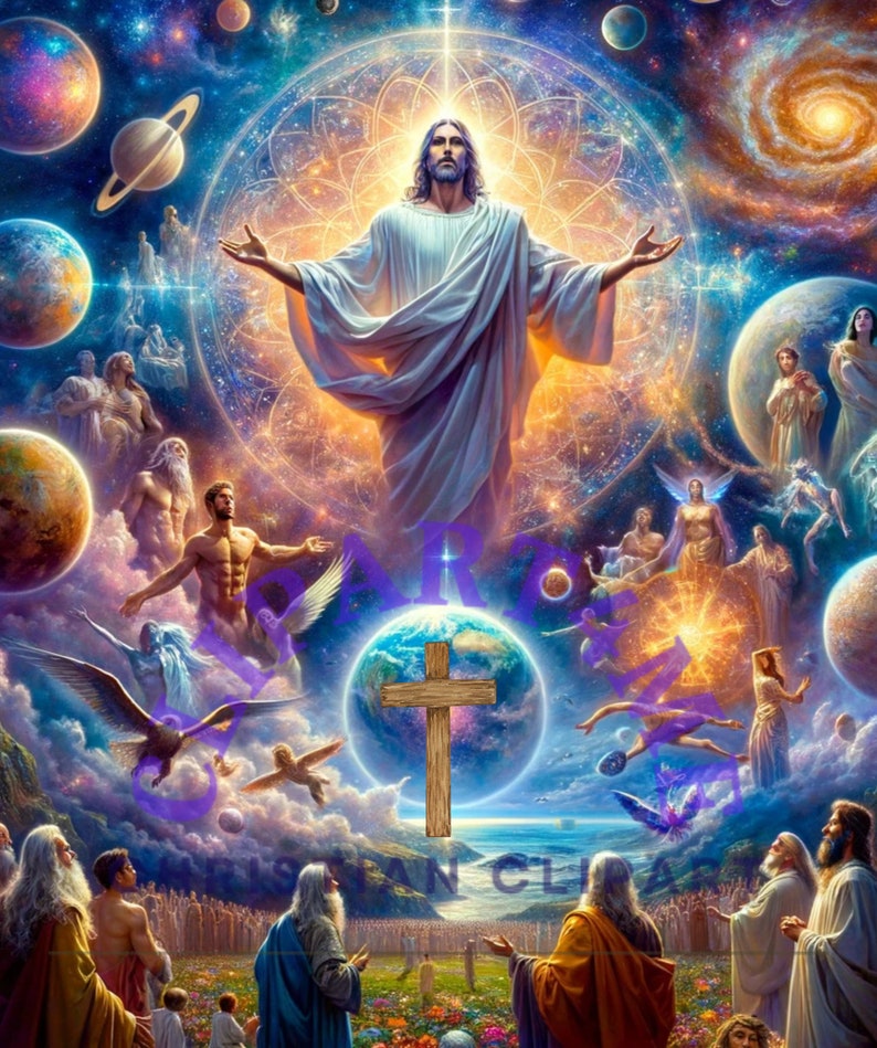 Colossians 1:17 Universe Creation Art - Celestial Christ & Cosmos ...