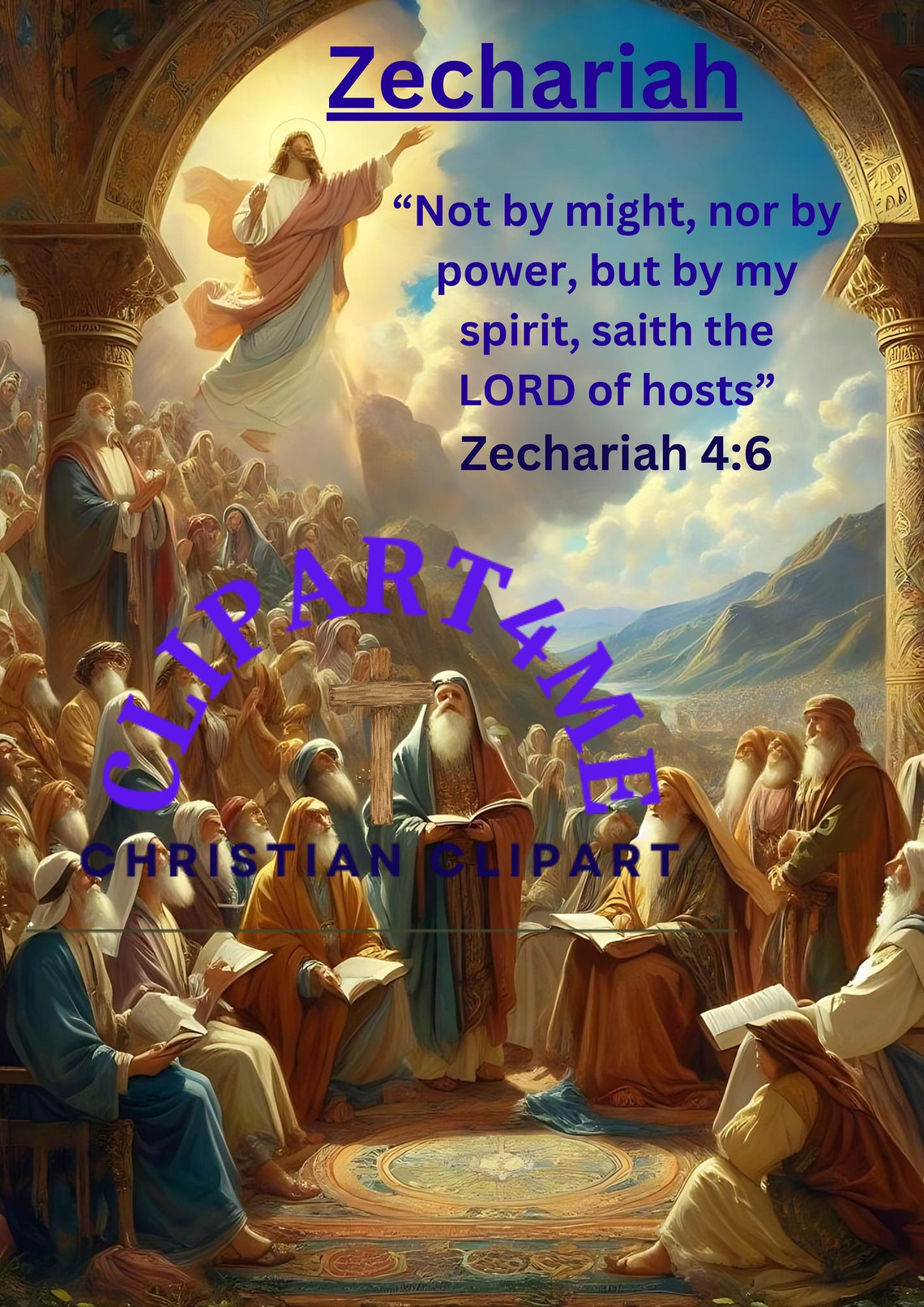 Digital Oil Painting - Zechariah 4:6 Inspirational Scripture Art for ...