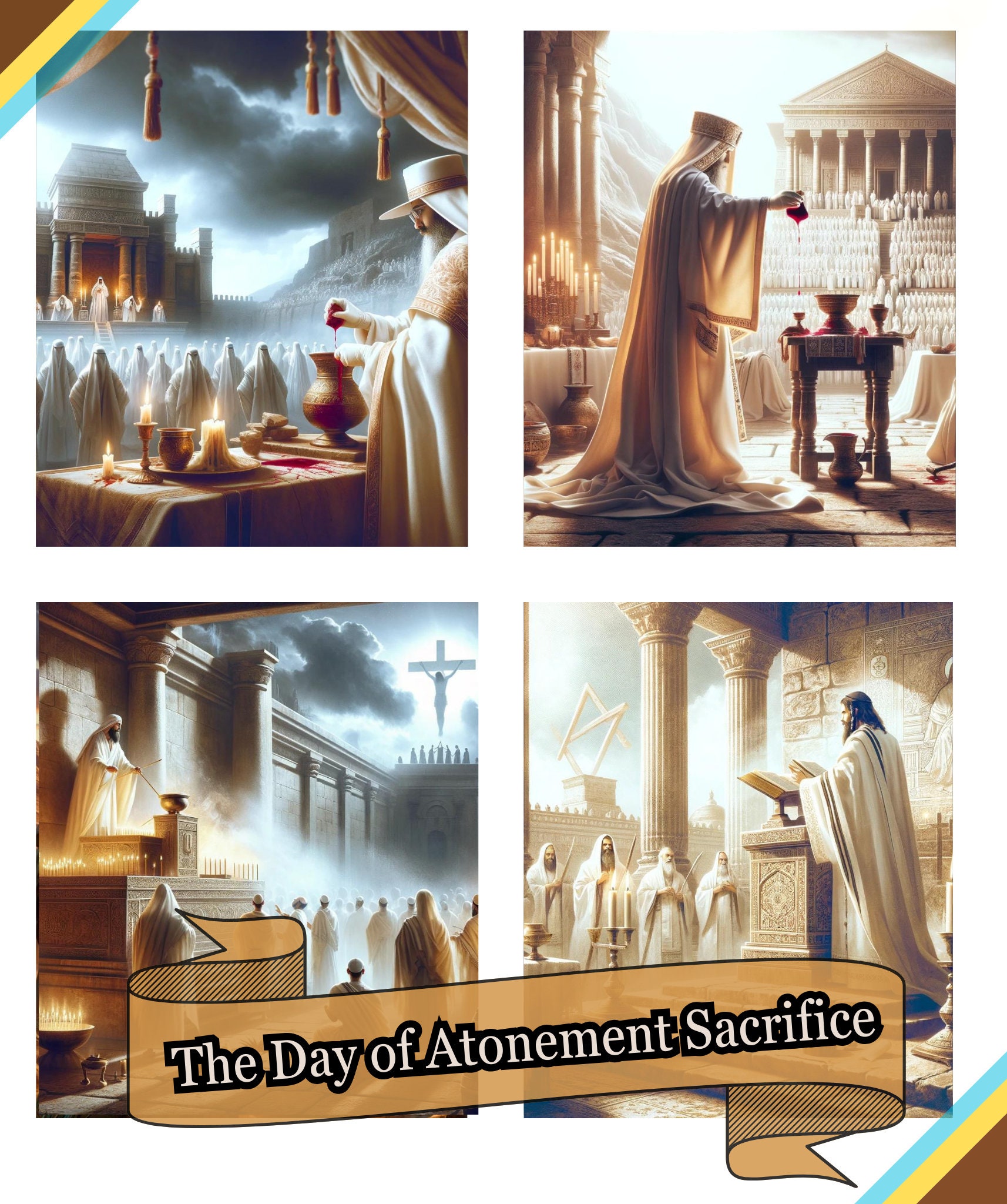 Yom Kippur High Priest Ritual & Cross Symbolism Art Print Sacred ...