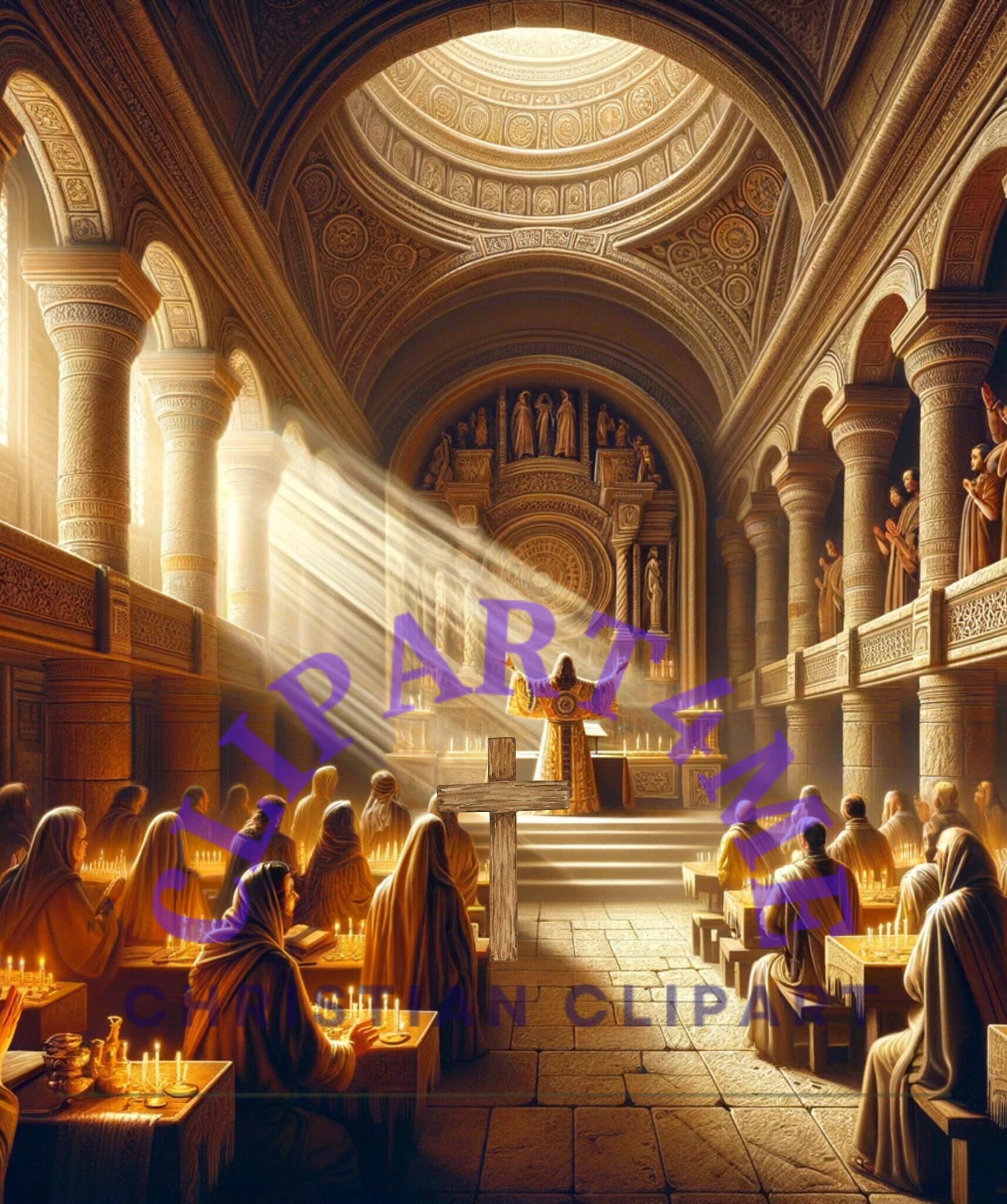 Hebrews 7:25 Ancient Sanctuary Art - Spiritual High Priest Digital ...