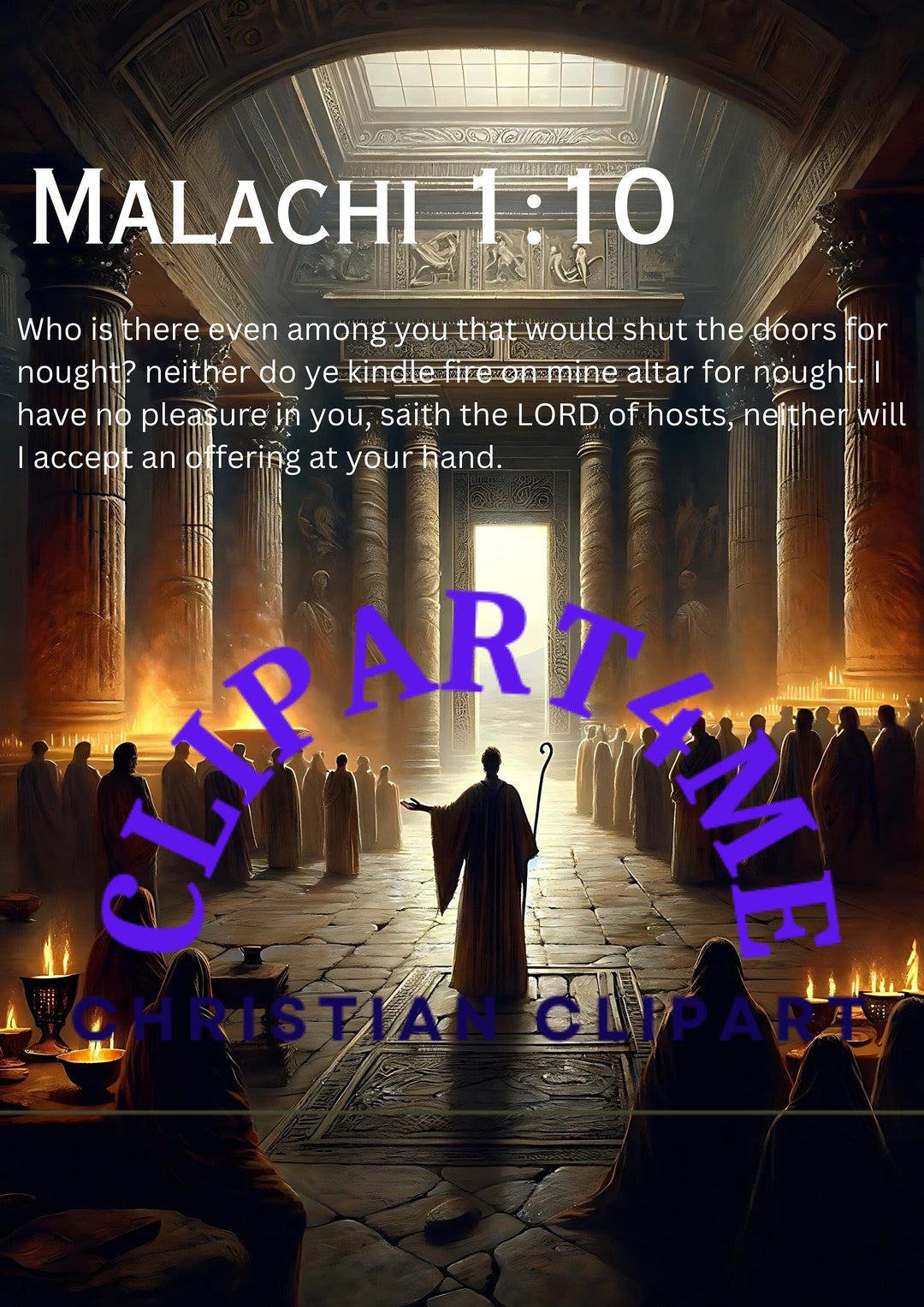Malachi 1:10 Ancient Temple Oil Painting Style - Divine Displeasure ...