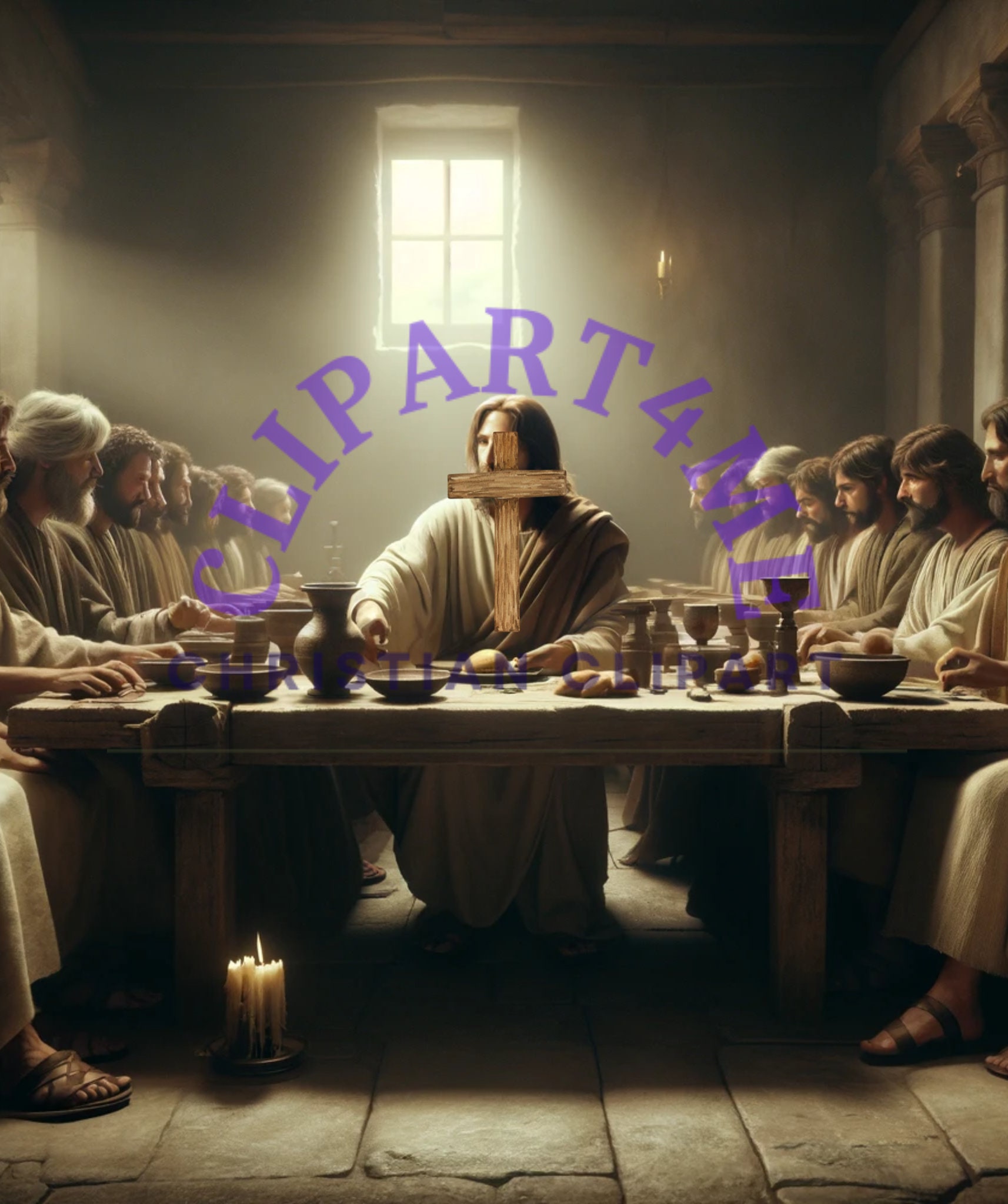 Last Supper Art Print Easter Wall Decor, Biblical Scene, Jesus and ...