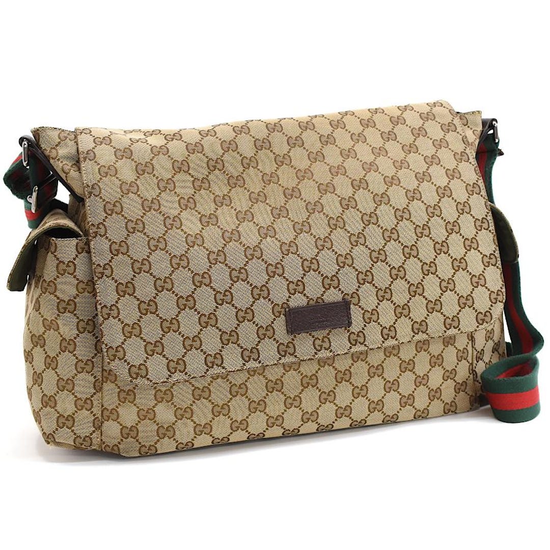 GUCCI Baby Bag Mama Bag Crossbody Shoulder Bag 201761 GG Canvas Sherry ...