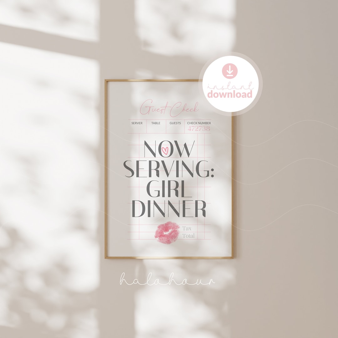 Now Serving Girl Dinner College Apartment Print Y2K Funny - Etsy
