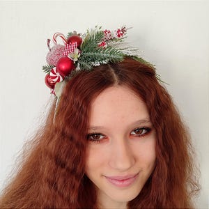 Candy Cane Christmas Headband, Festive Holiday Hair Accessory With ...