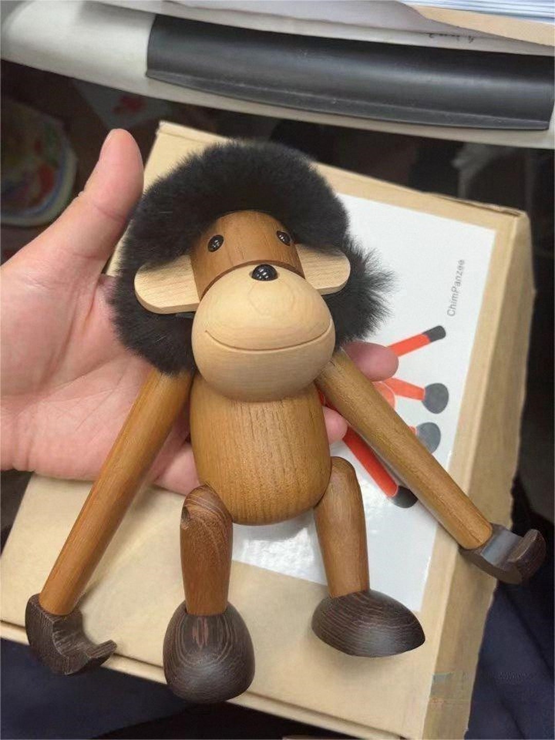Solid Wood Monkeyhangdmade Wood Monkeywooden Monkey - Etsy