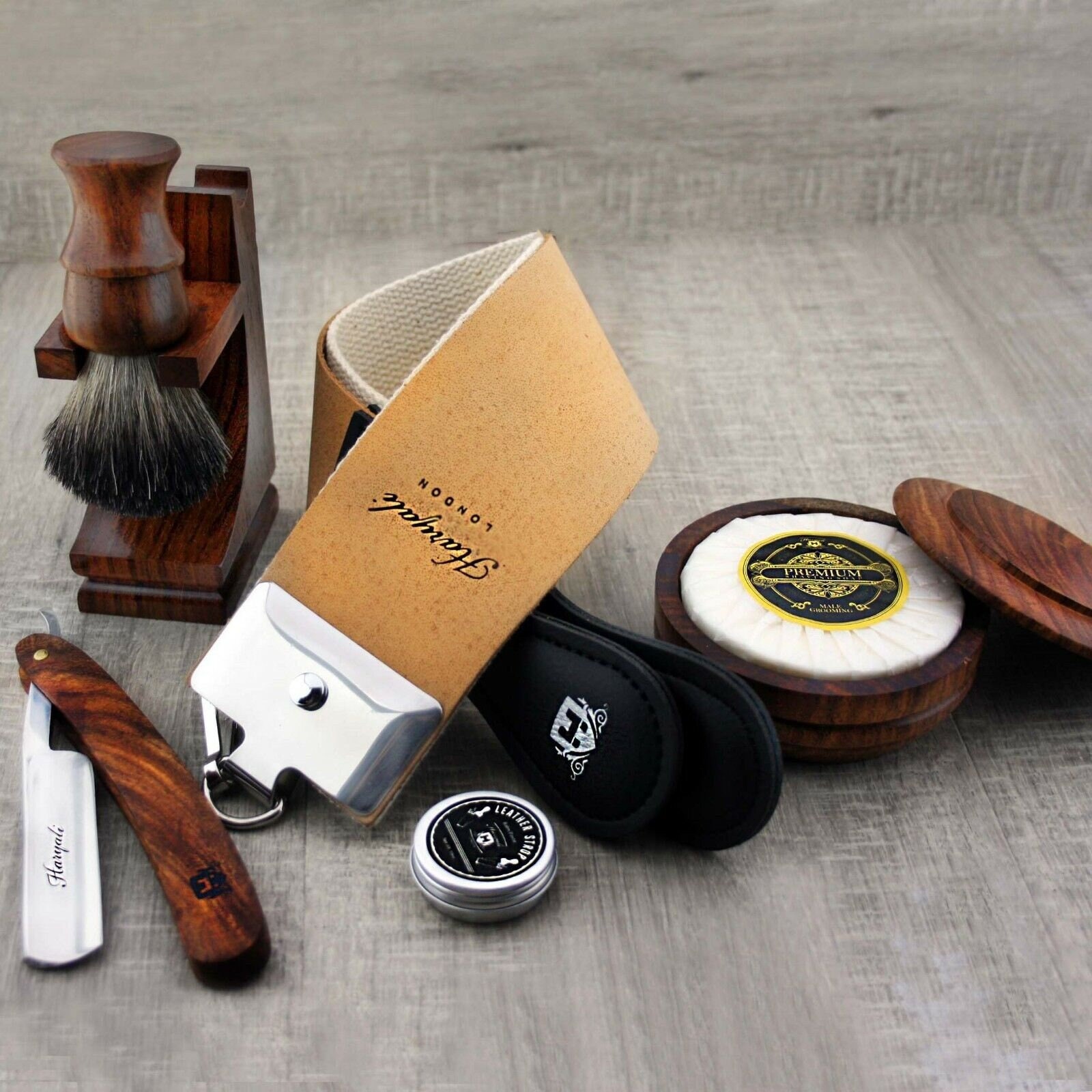 8 Piece Shaving Kit for Men Shaving Brush 5 Blade Razor Shaving Soap ...