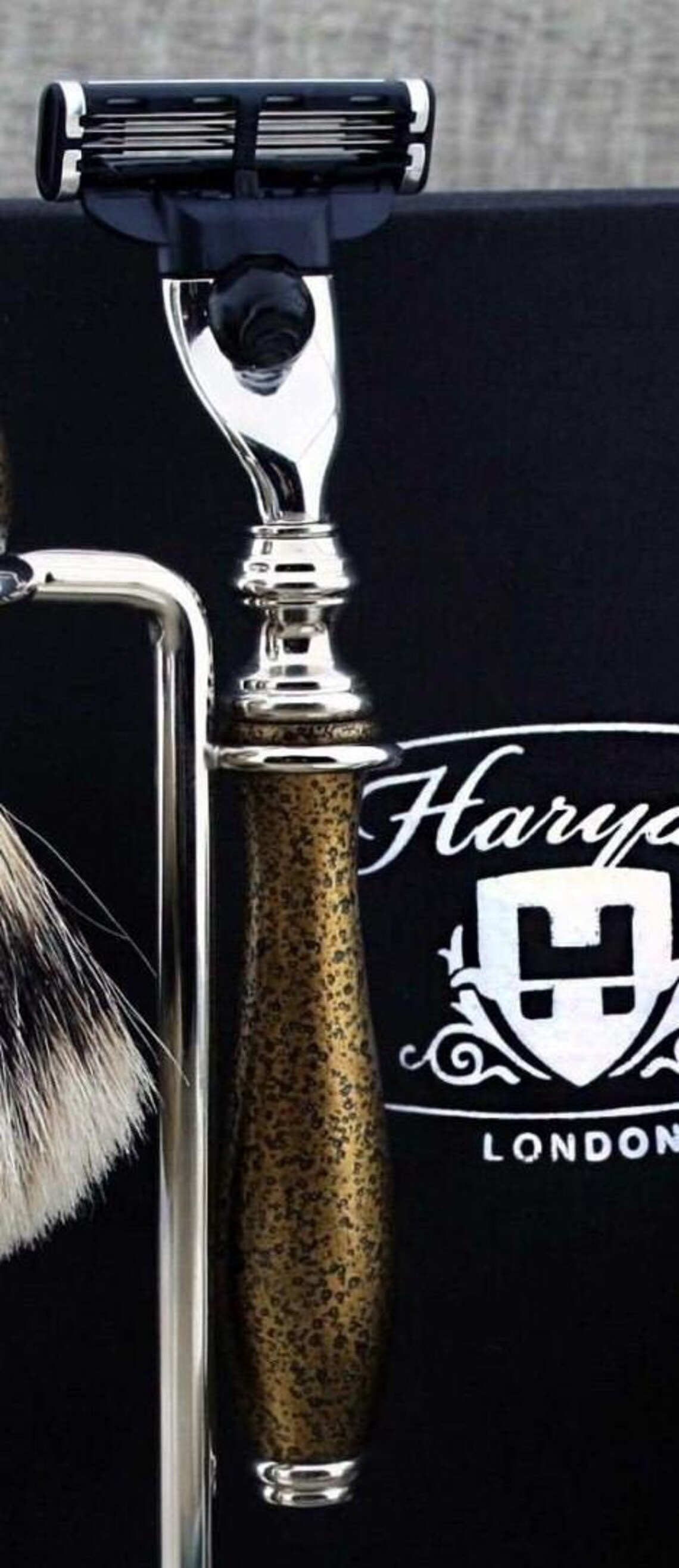 Handmade Gold Men's Shaving Kit | Badger Brush, Razor, Soap & Bowl - Etsy