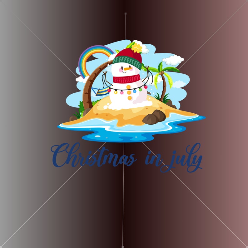 Snowman in July Png, Christmas in July Png, Tropical Christmas Png ...